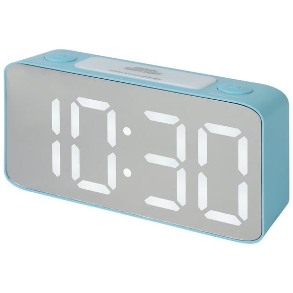 Unique Bargains Adjustable Brightness Digital Alarm Clock Blue 6.5"L x ...
