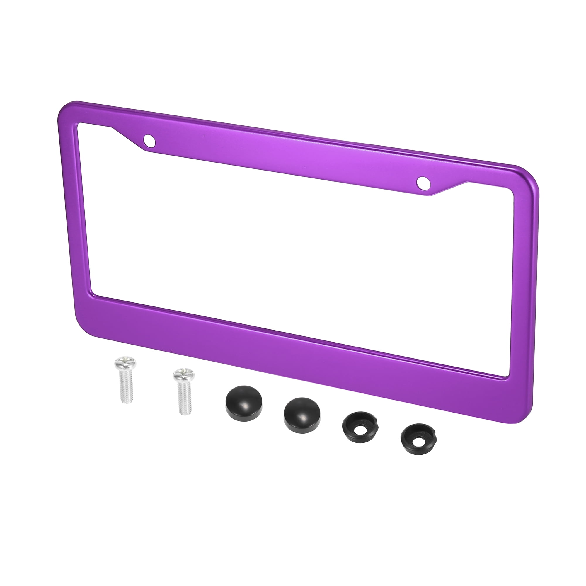 Unique Bargains Aluminum Alloy License Plate Frame Cover 2 Hole for Car ...