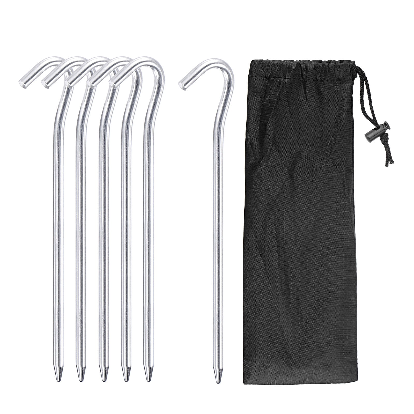 Unique Bargains Aluminum Camping Tent Stake with Hook and Storage Bag ...