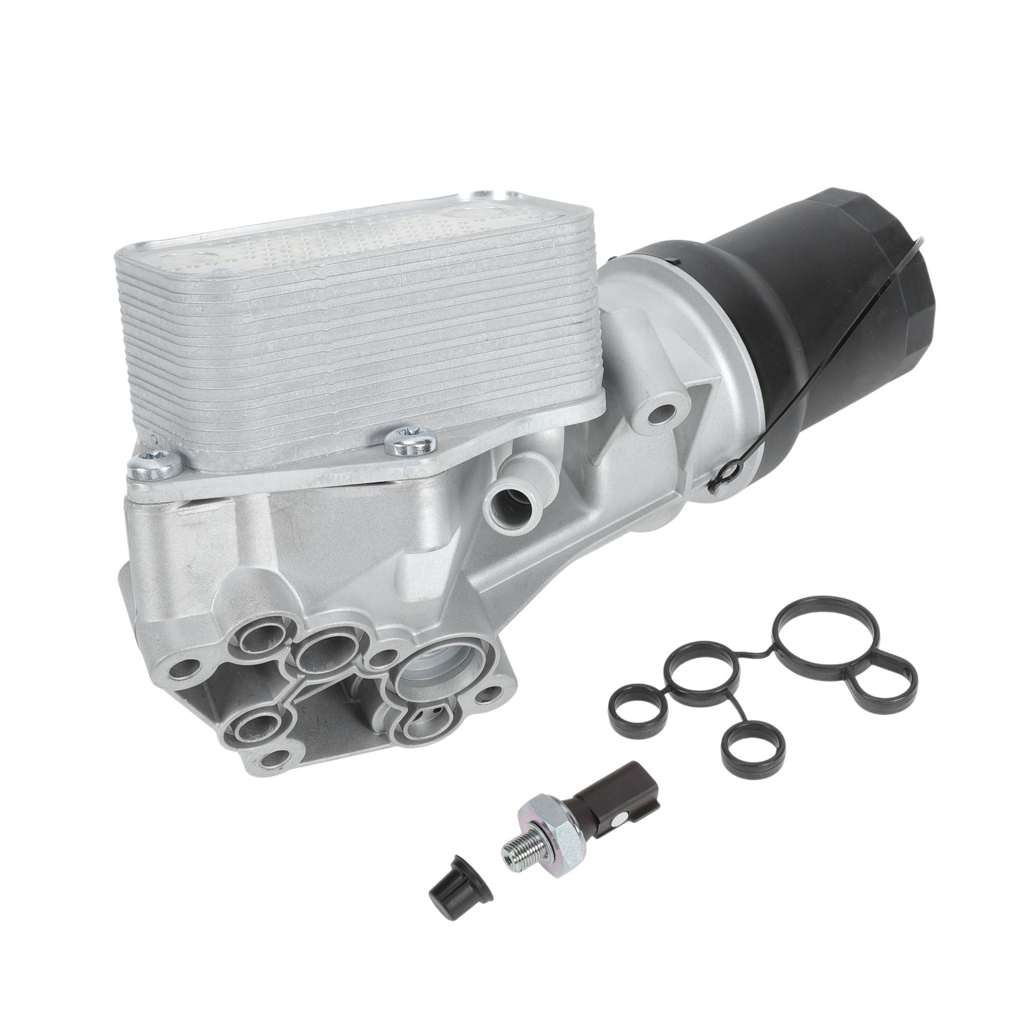 Unique Bargains Aluminum Engine Oil Cooler Filter Housing with Sensor ...
