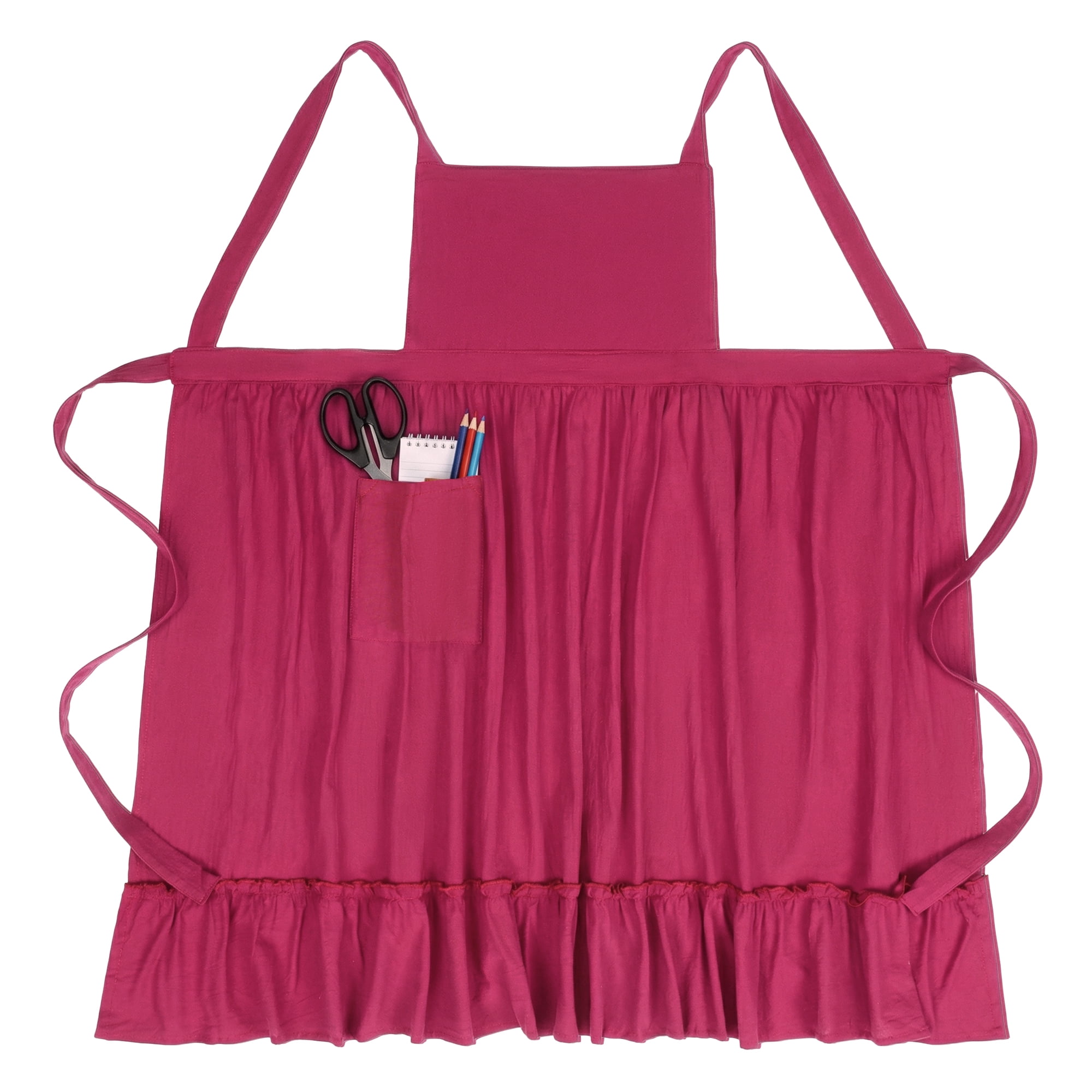 Unique Bargains Aprons for Women with Pockets Kitchen Apron Extra Long ...