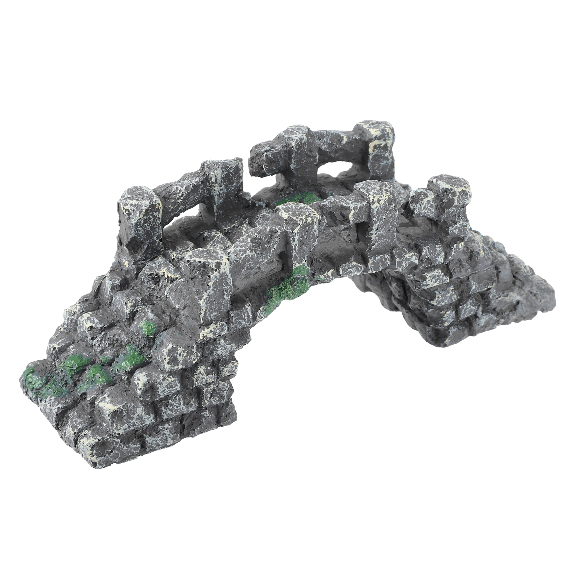 Unique Bargains Aquarium Arch Bridge Decoration Resin Accessories Gray ...