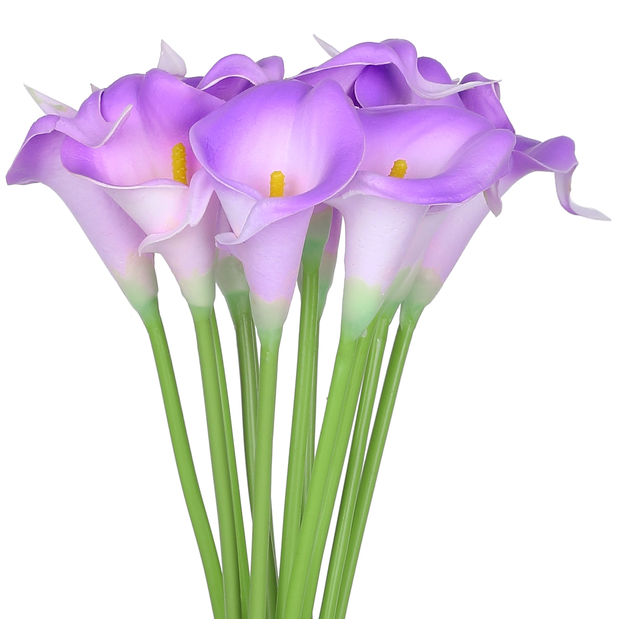 Unique Bargains Faux Calla-Lily Flowers 12 Stem Bouquets Purple ...