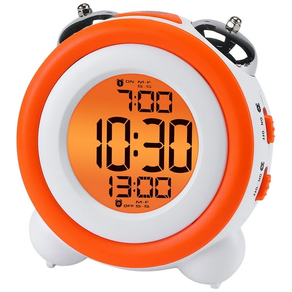 Unique Bargains Backlight Design Loud Alarm Clock Orange 4.3"L x 2.4"W ...