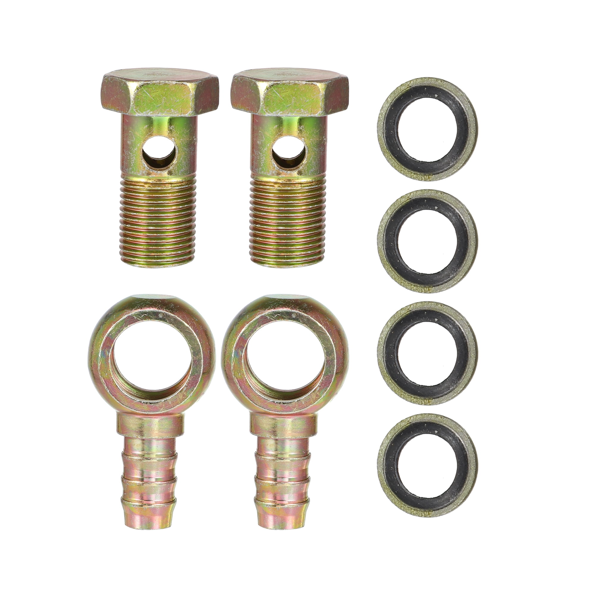 Unique Bargains Banjo Bolt M18x1.5 13mm Banjo Hose Barb Bolt Fittings Adapter with Washers for ...