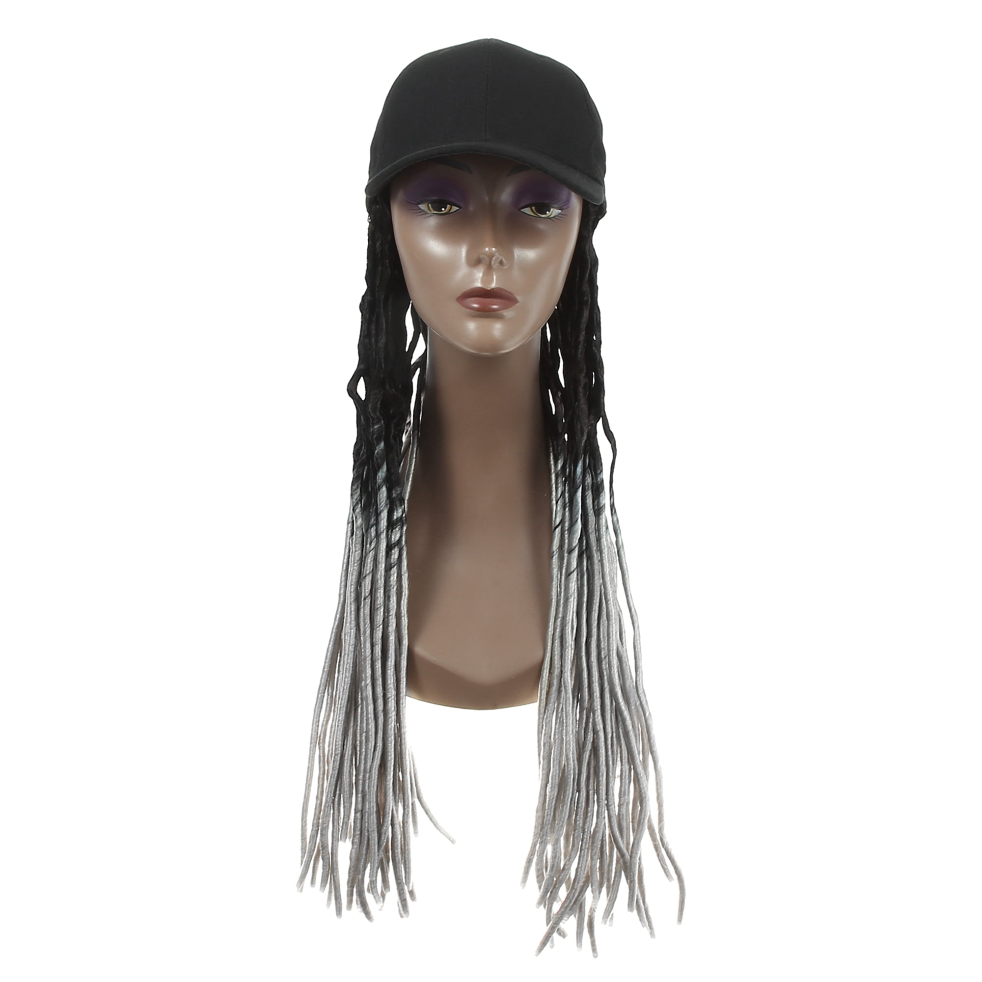 Unique Bargains Baseball Cap with Hair Braided Wig Adjustable for Woman ...