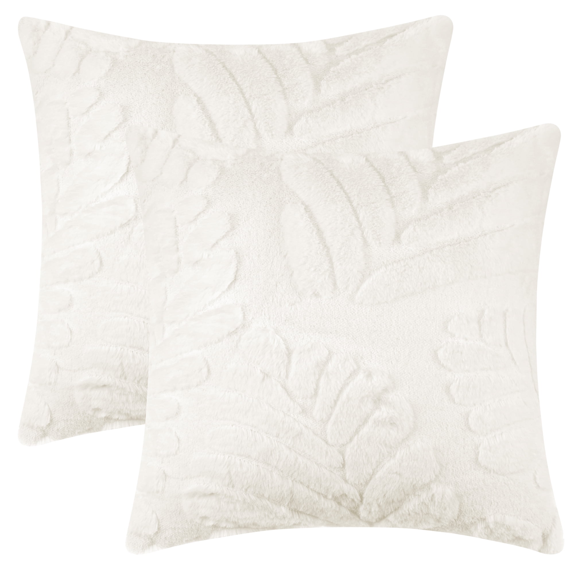 Unique Bargains Basho Leaf Pattern Cushion Covers Solid Fluffy Plush ...