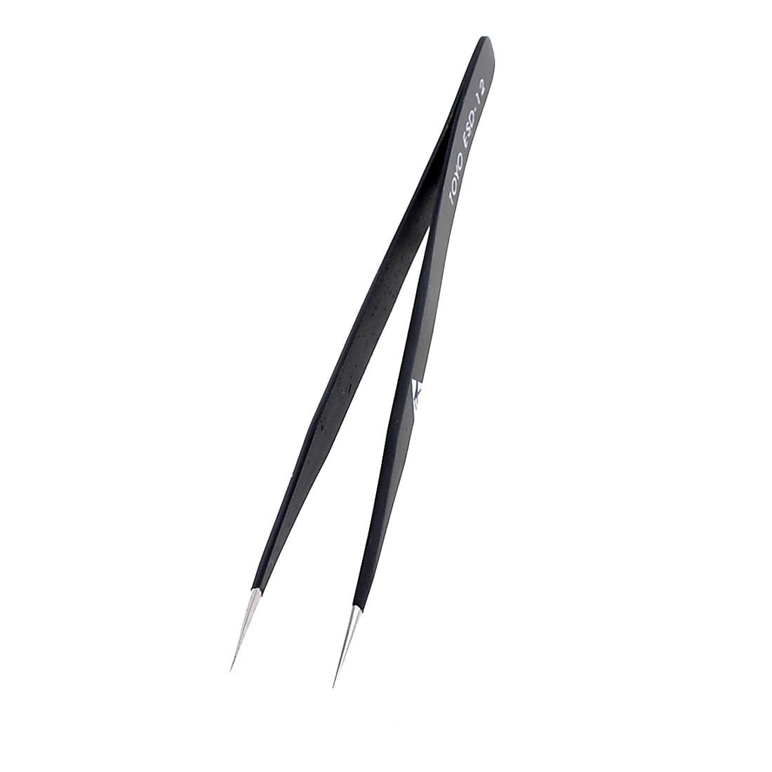 Unique Bargains Black Coated Metal Non Magnetic Pointed Tip Tweezers ...