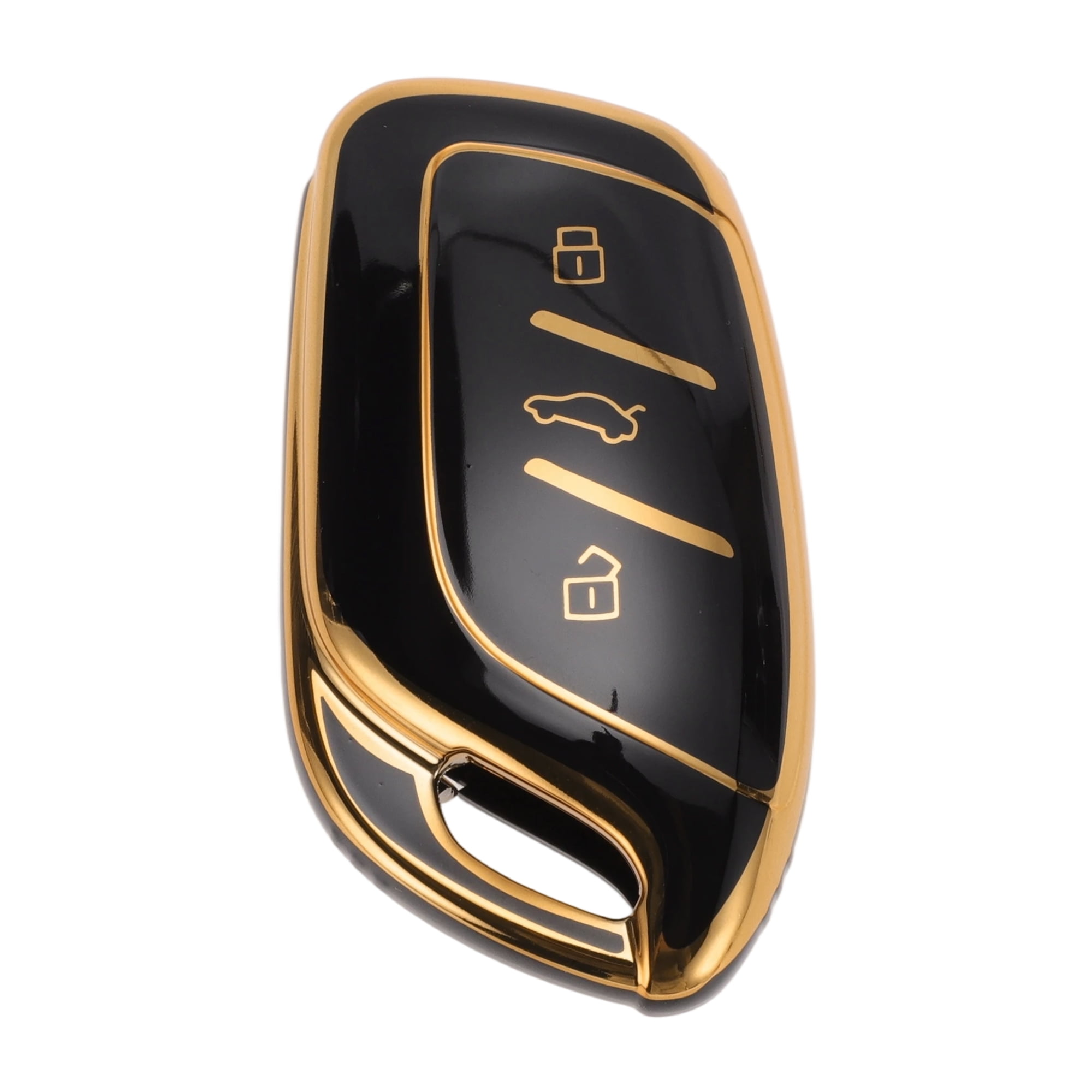 Unique Bargains Black Gold Edge TPU Silicone Car Key Case for MG for ...