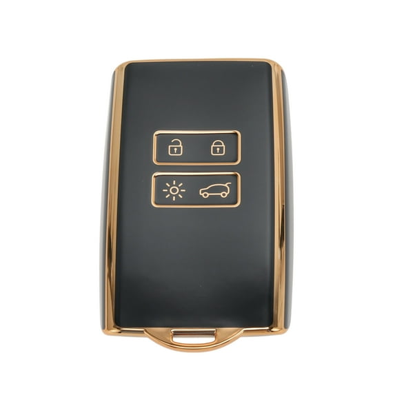 Unique Bargains Black with Gold Tone Edge TPU Silicone Car Key Case for ...