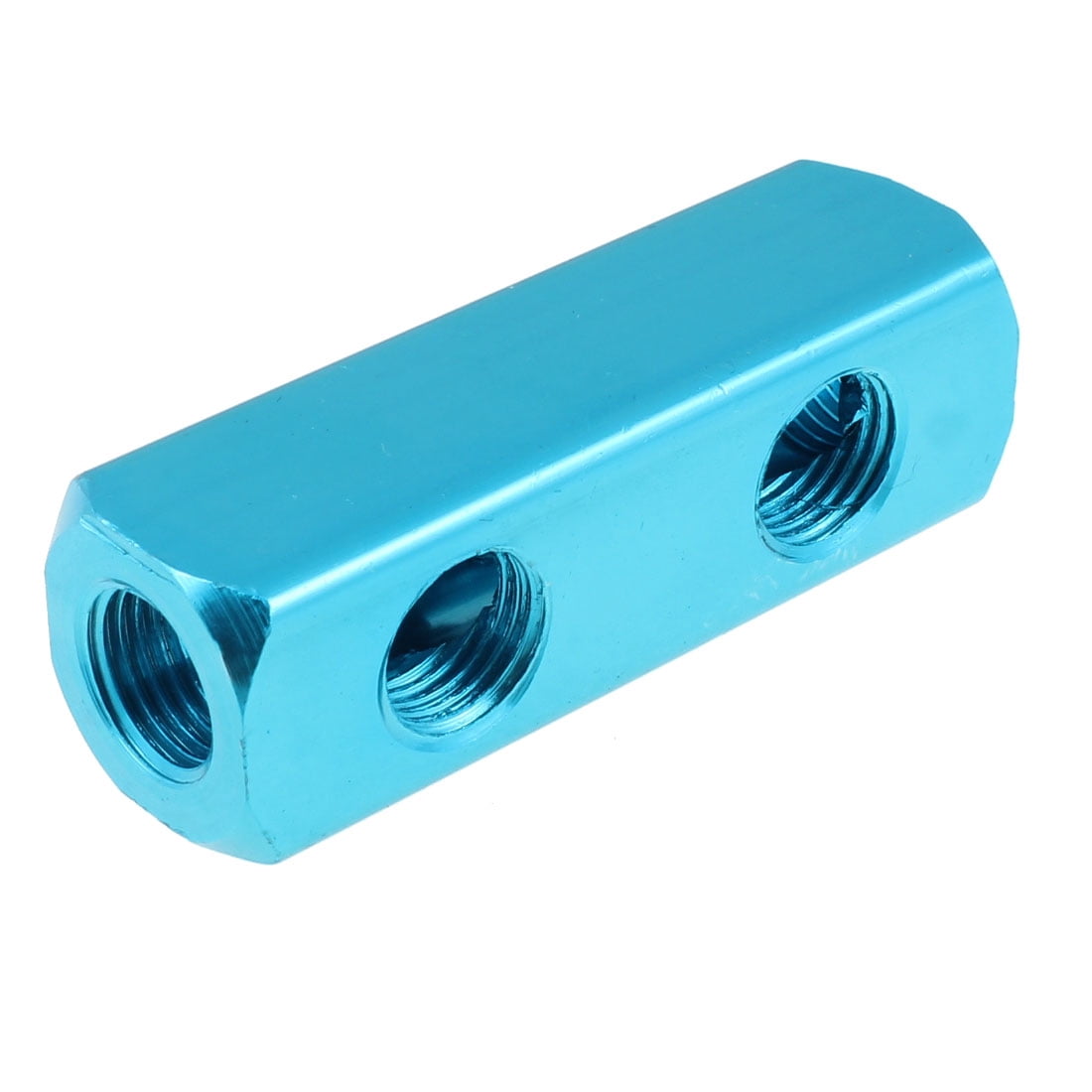 Unique Bargains Blue 1/4"BSPT Threaded 3 In 2 Out Aluminum Air Inline ...