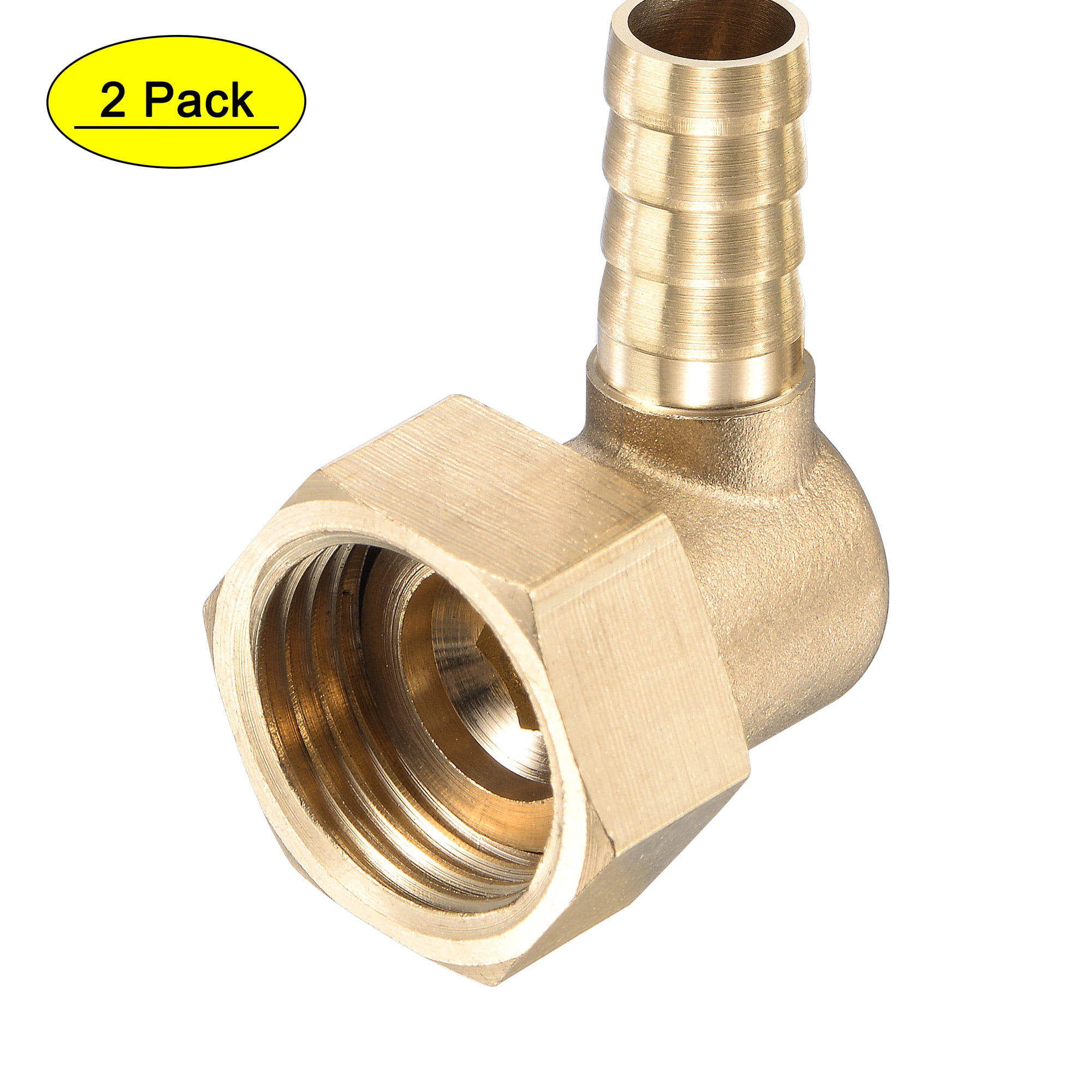 Unique Bargains Brass Hose Barb Fitting Elbow Barbed G Female Swivel ...