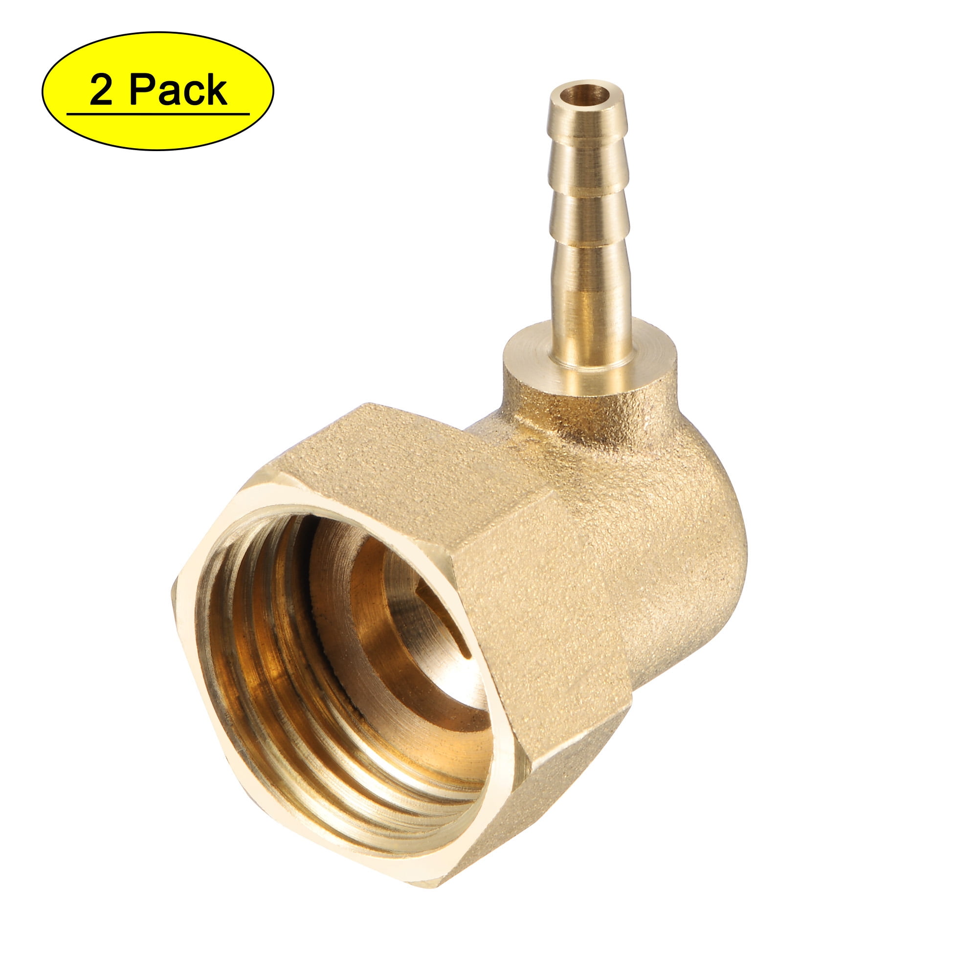Unique Bargains Brass Hose Barb Fitting Elbow Barbed G Female Swivel ...