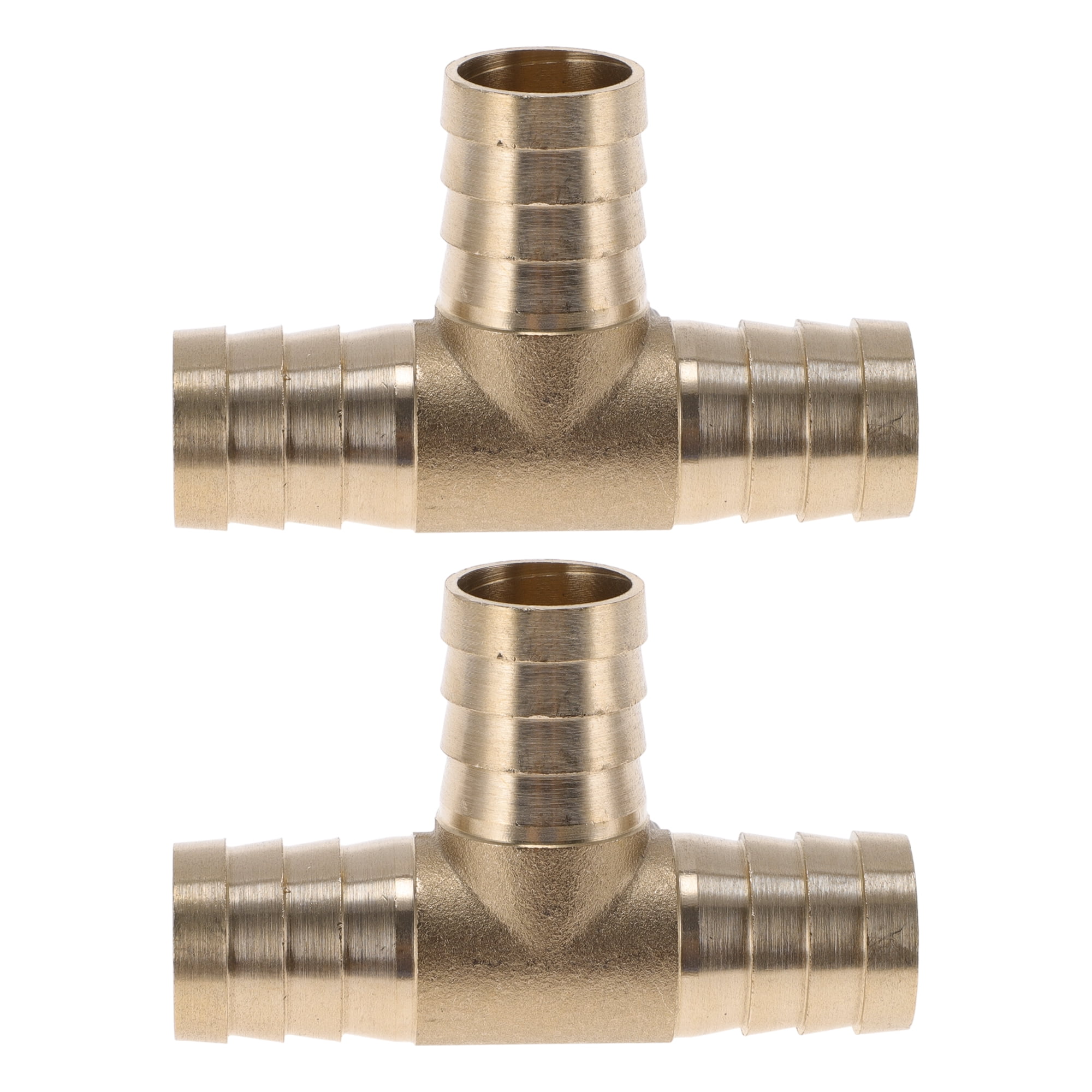 Unique Bargains Brass Hose Barb Fittings 3/8" T Shaped 3 Way Connector ...