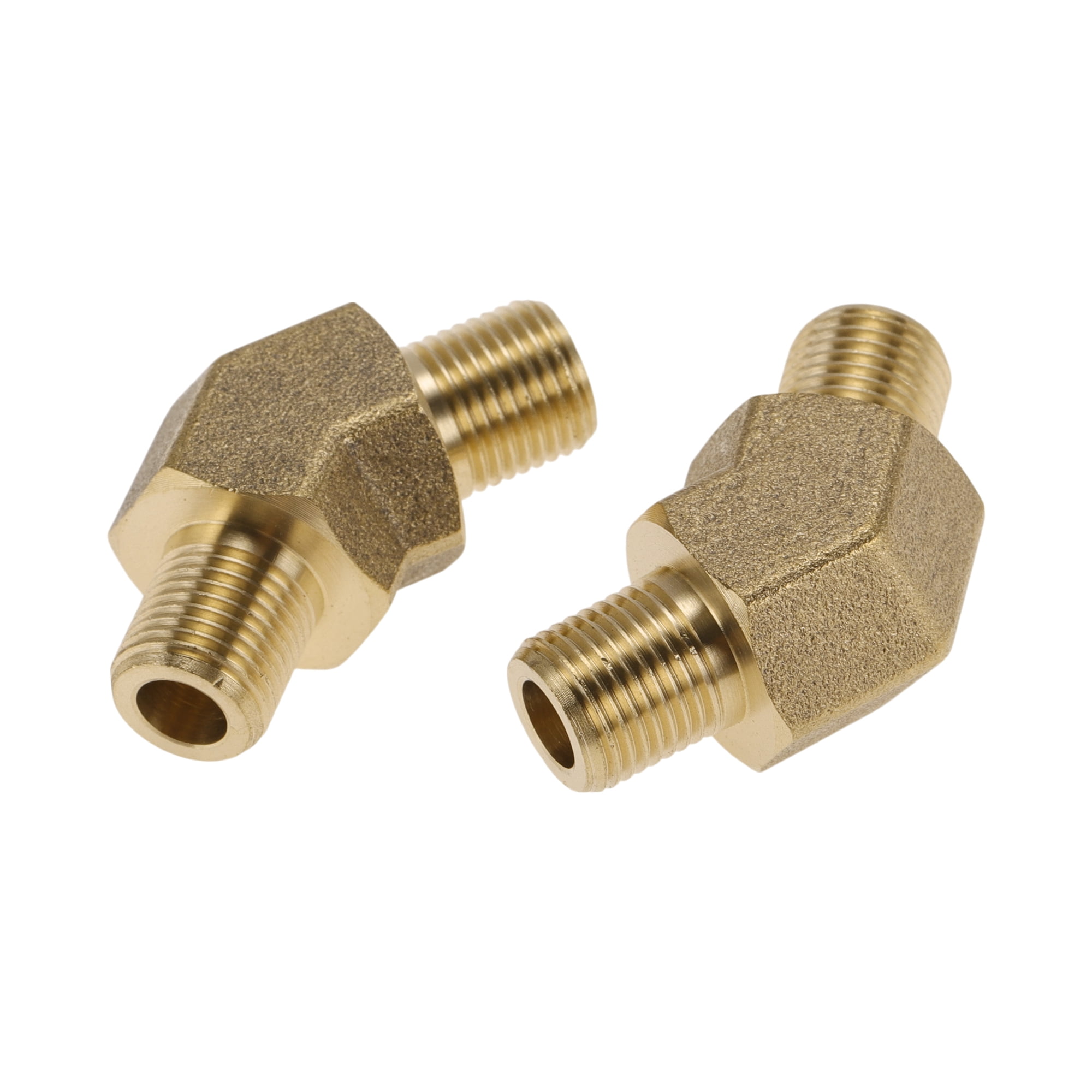 Unique Bargains Brass Pipe Fittings 1/8Male Double External Thread 45 ...