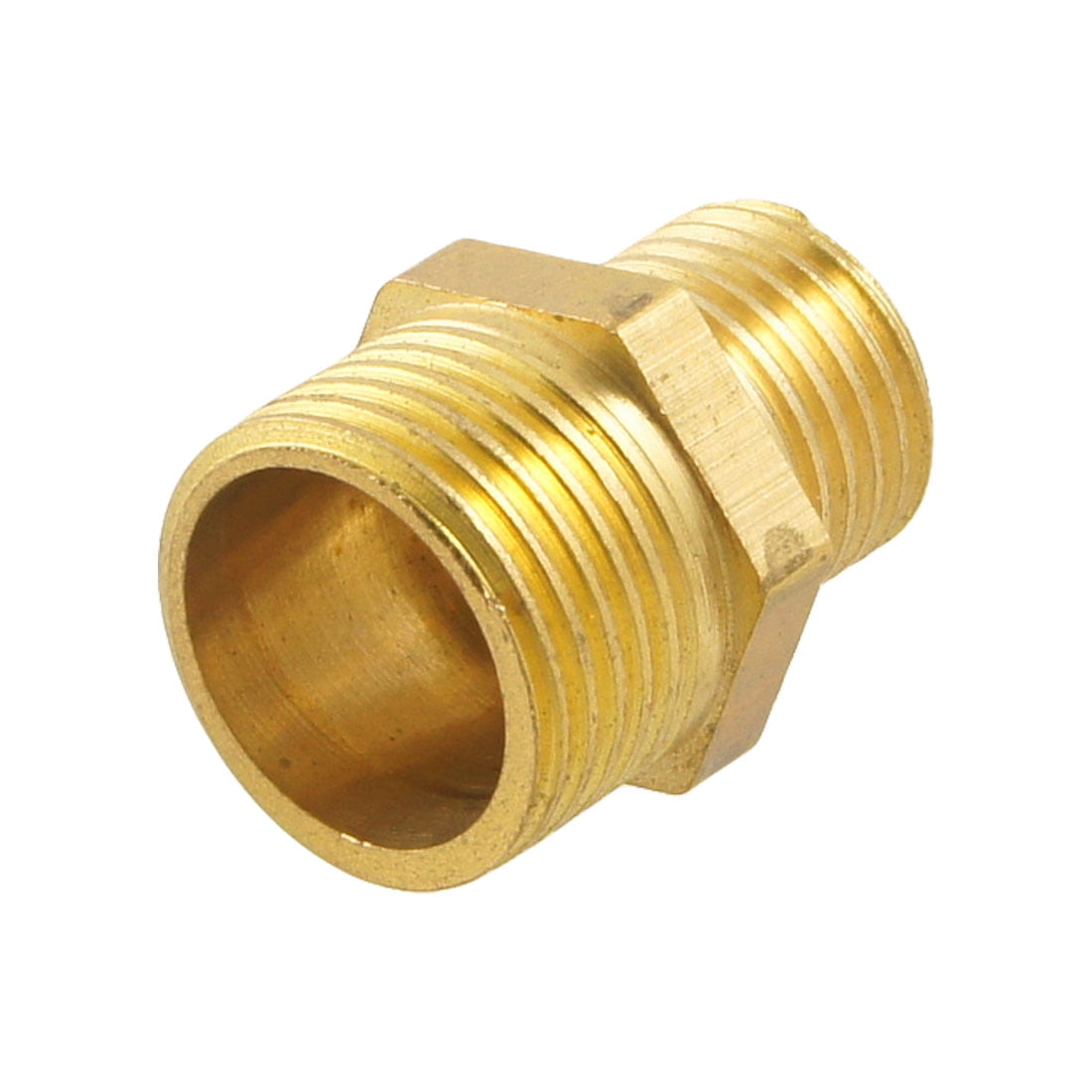 Unique Bargains Brass Pneumatic Pipe 3/8" to 1/4" Male Thread Hex ...