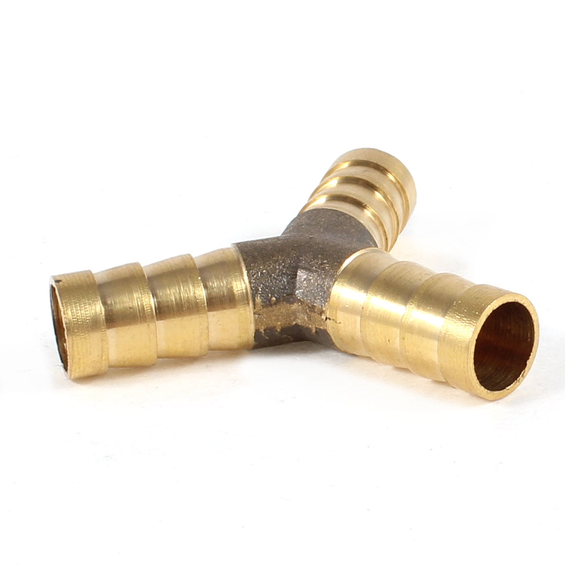 Unique Bargains Brass Tone Air Gas Fuel Y Hose Fittings Barb Connector ...