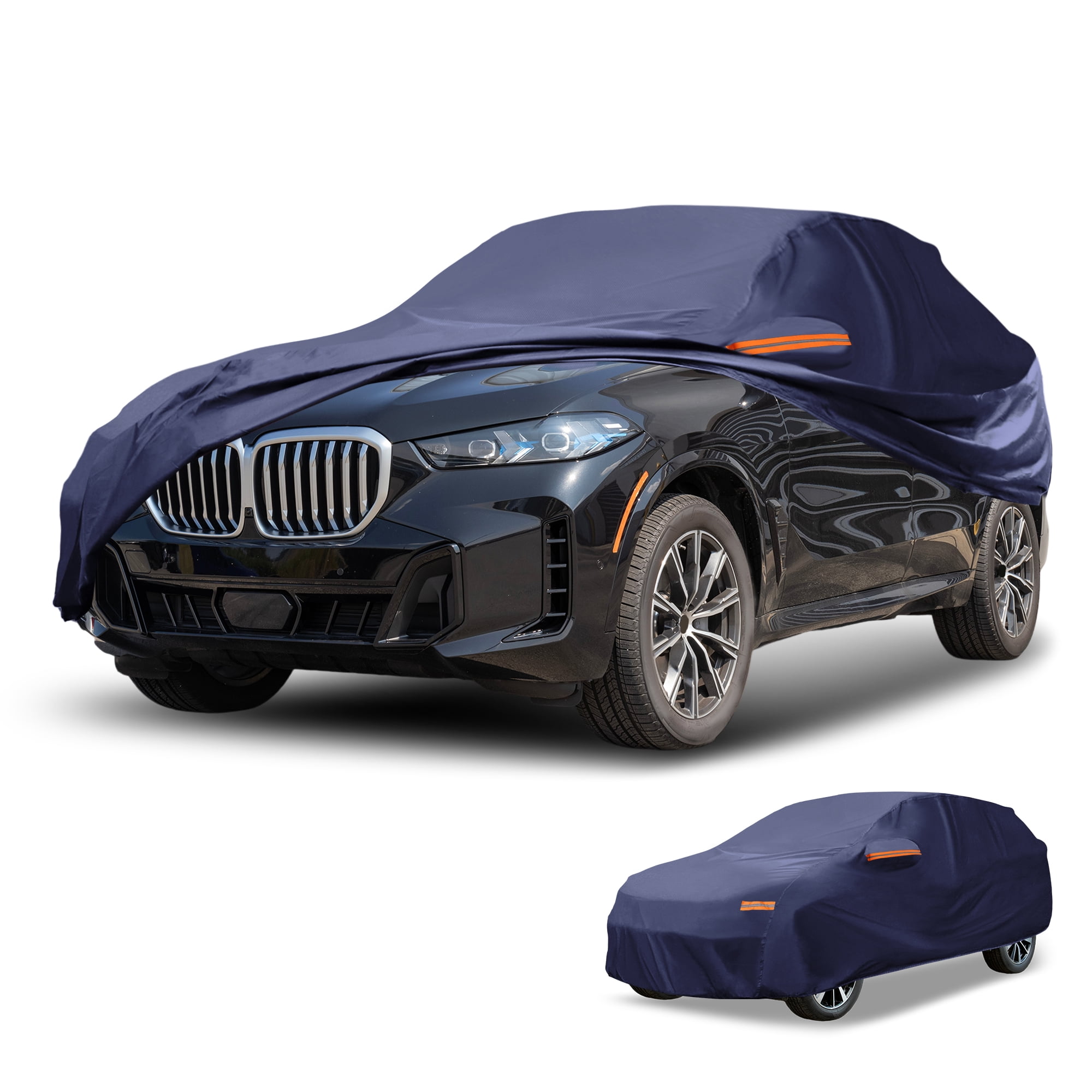 Unique Bargains Car Cover Aluminum Film Cotton Navy Blue 190.94"x74.8 ...