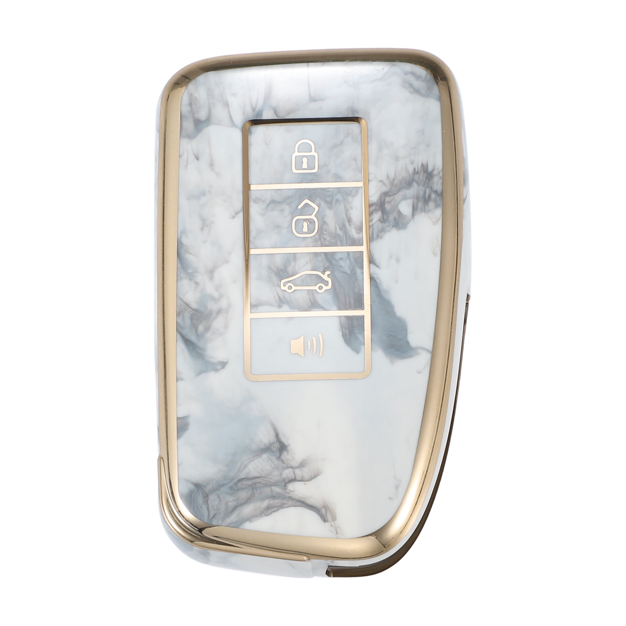 Unique Bargains 1PC Car Key Fob Cover 4 Button Remote Key Fob Case Gray ...