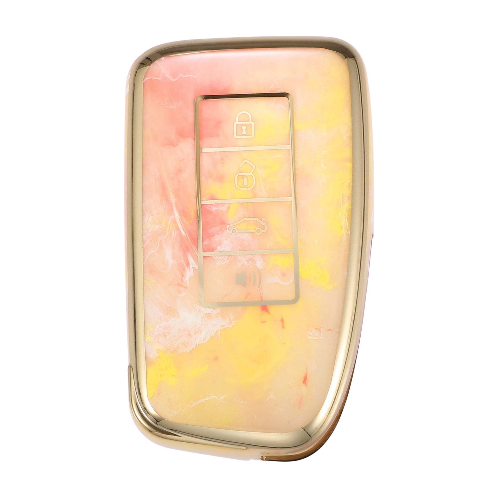 Unique Bargains Car Key Fob Cover 4 Button Remote Key Fob Case Orange ...