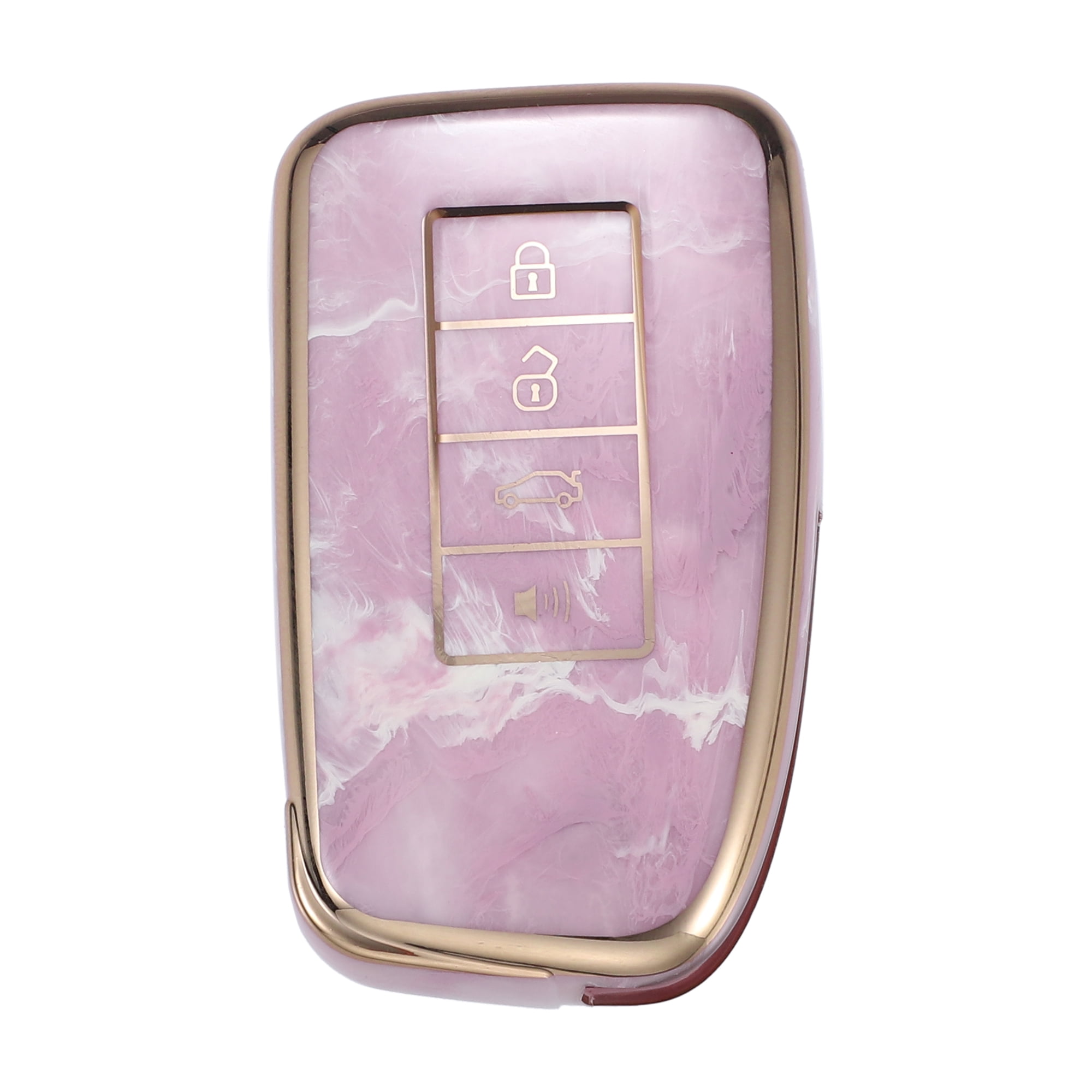 Unique Bargains Car Key Fob Cover 4 Button Remote Key Fob Case Pink for ...