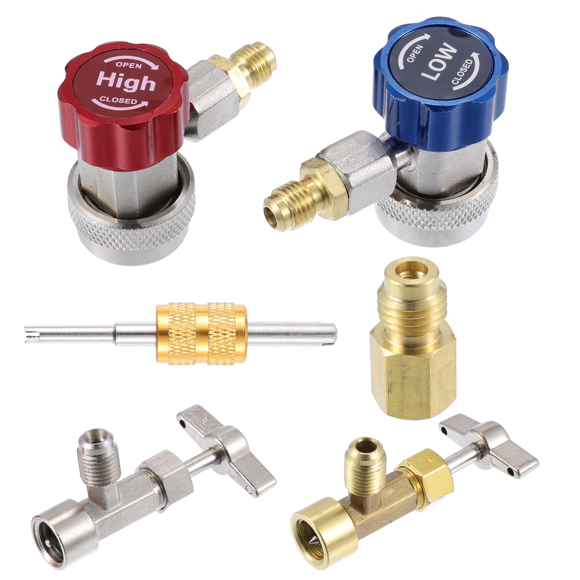 Unique Bargains Car Quick Couplers Connectors Kit AC Adapters Kit 134a ...