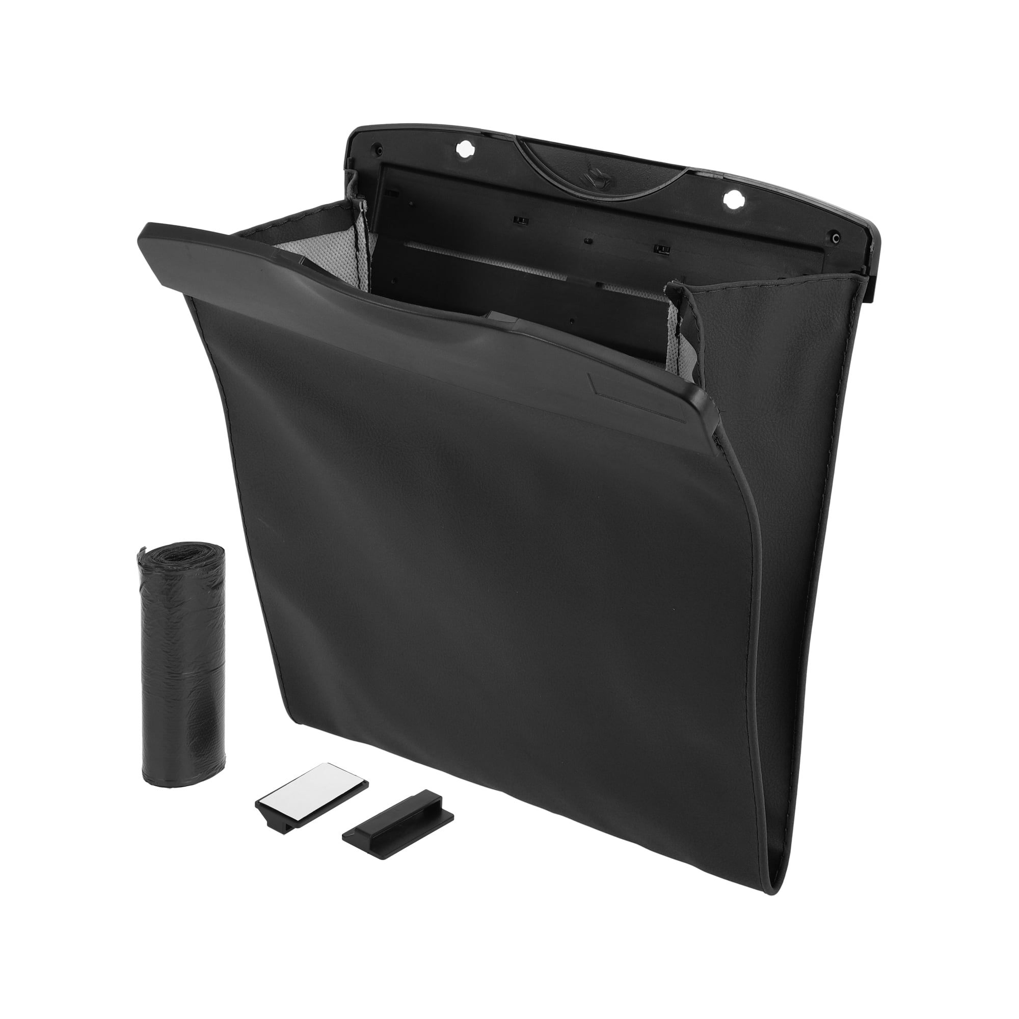 Unique Bargains Car Trash Can Hanging Folding Front Seats Faux Leather ...