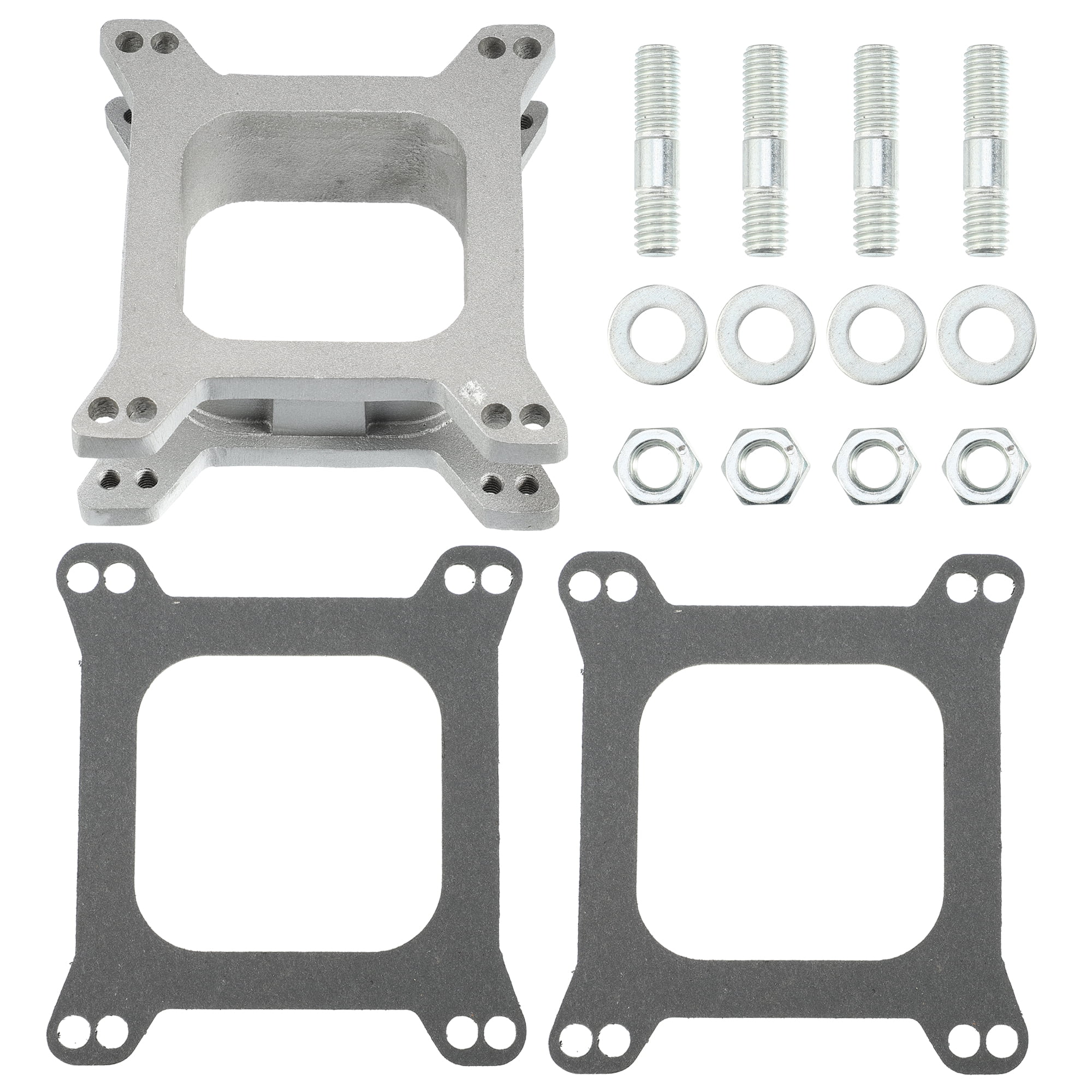 Unique Bargains Carb Spacers 2" Tall Aluminum Alloy Open 4 Brl Square ...