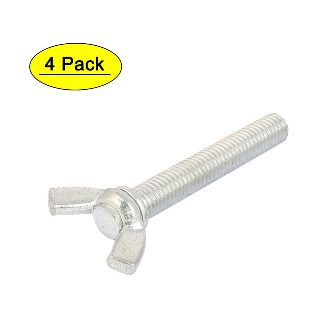 Unique Bargains Carbon Steel Wing Butterfly Screw Bolt Silver Tone ...