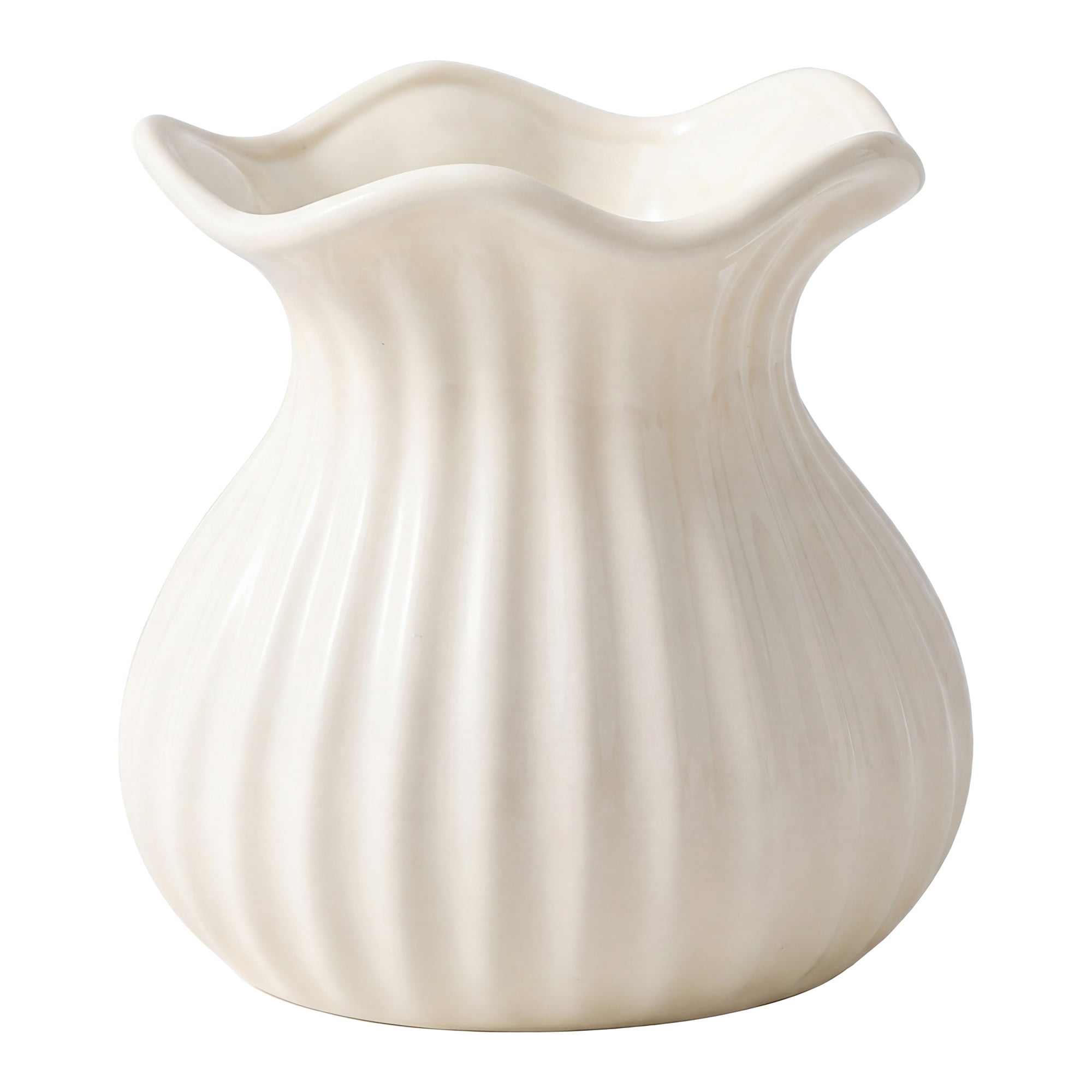 Unique Bargains Ceramic Cube Ribbed Textured Flower Vase Yellow 4.7" x ...