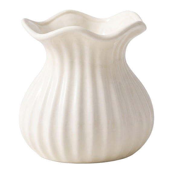 Unique Bargains Ceramic Cube Ribbed Textured Flower Vase Yellow 4.7" x ...