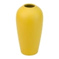Unique Bargains Ceramic Ribbed Textured Flower Vase Yellow 3.1" x 3.1 ...