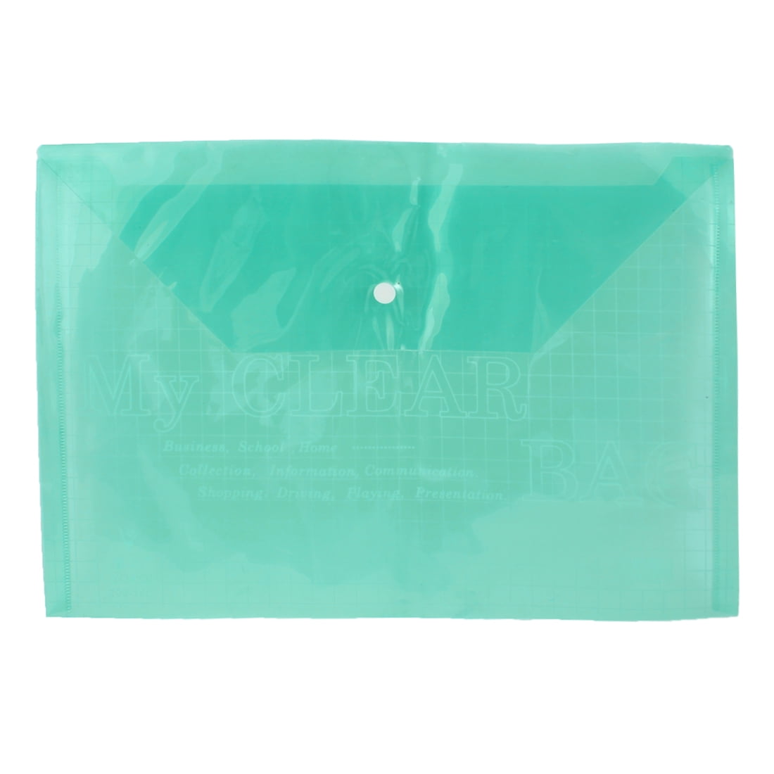 Unique Bargains Checkered Print Green Clear A4 Paper File Case Bag ...