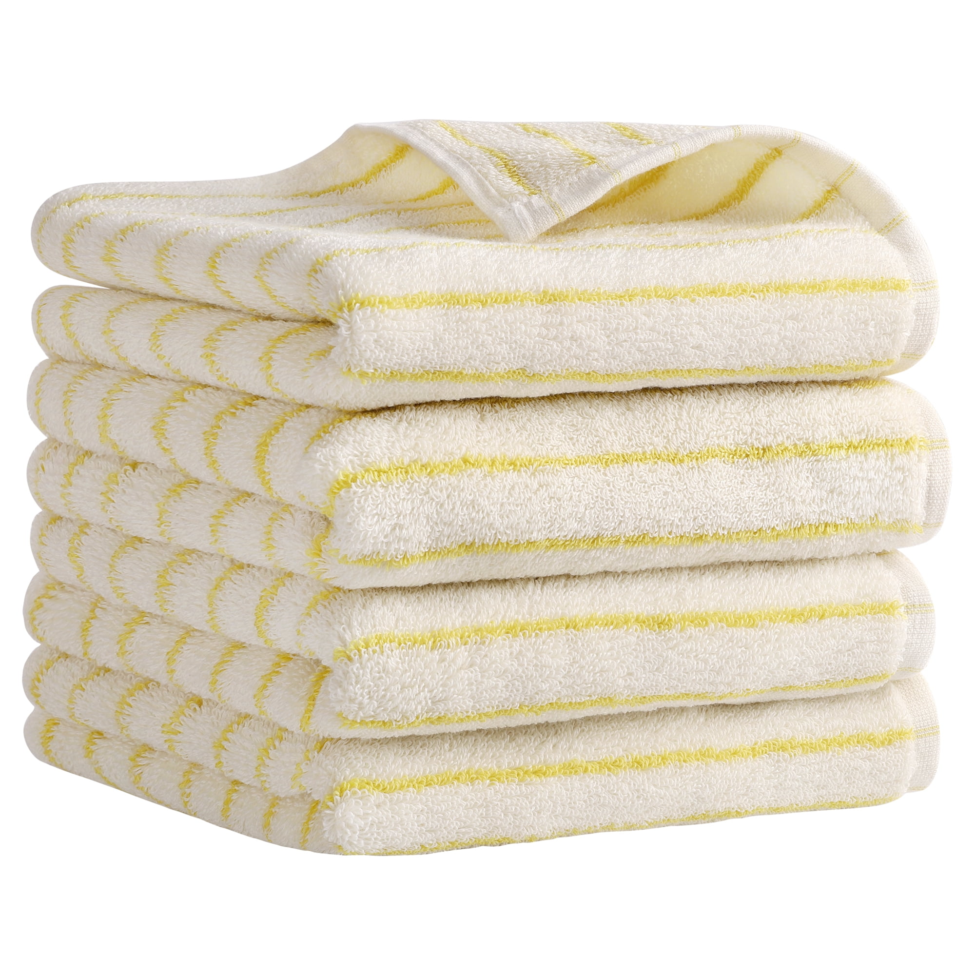 Unique Bargains Classic Stripe Bath Hand Towels Cotton Soft Absorbent ...