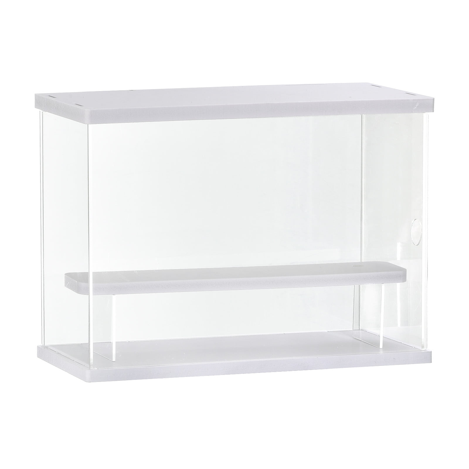 Uxcell Clear Acrylic Display Case with LED Light 1 Tier Dustproof Box ...