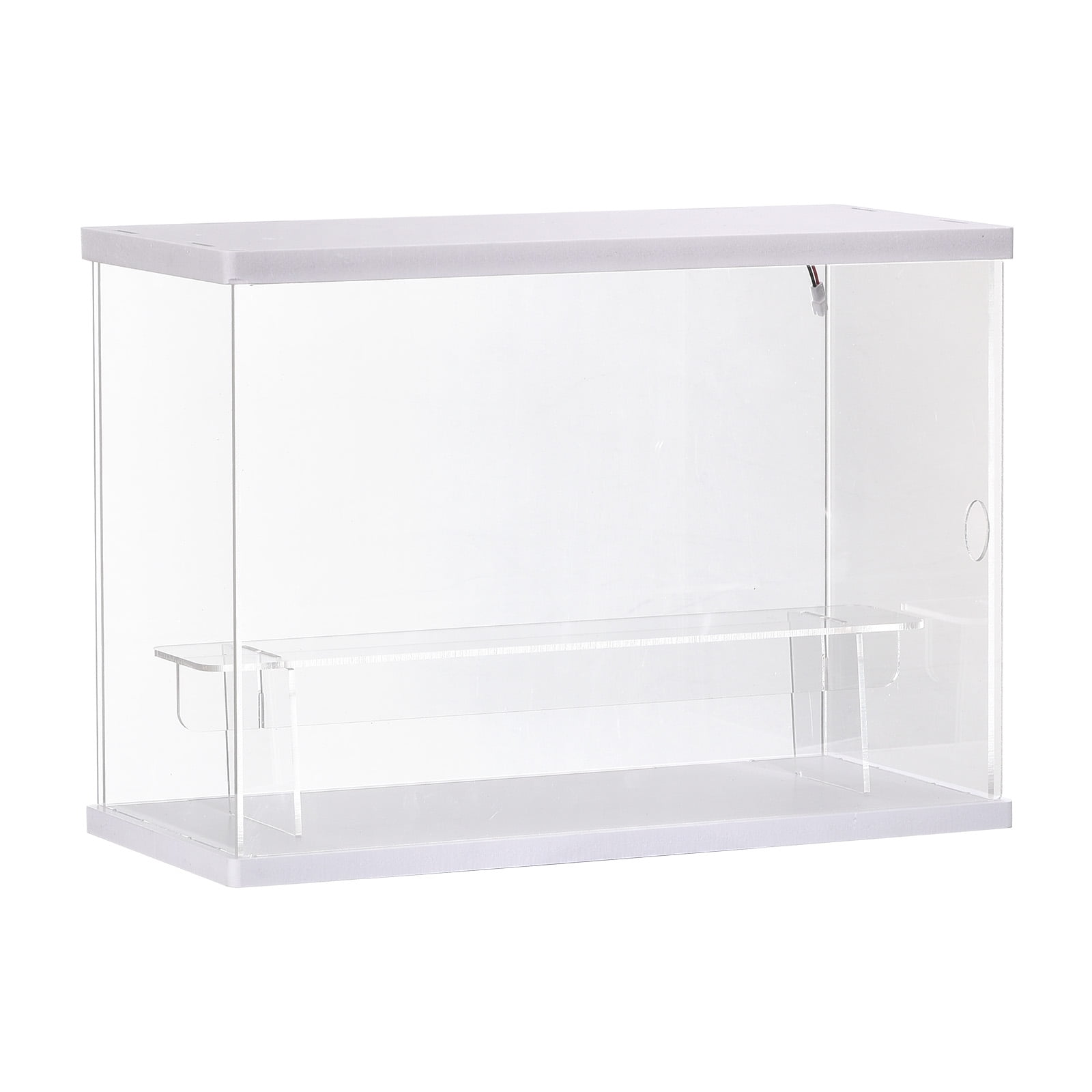 Uxcell Clear Acrylic Display Case with LED Light 1 Tier Dustproof Boxes ...