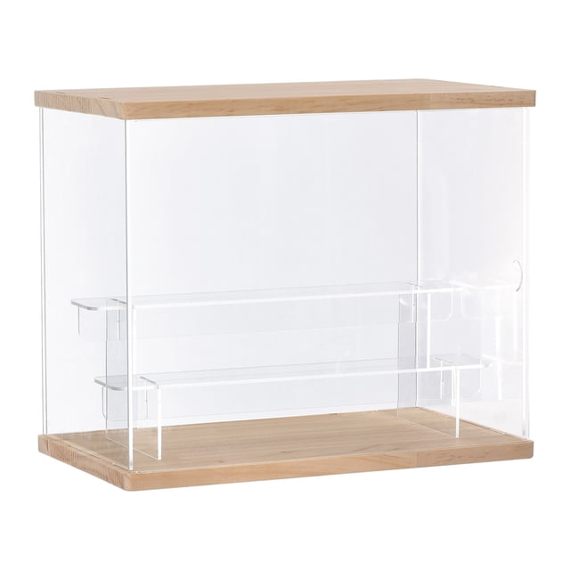 Unique Bargains Clear Acrylic Display Case with LED Light 2 Tier ...