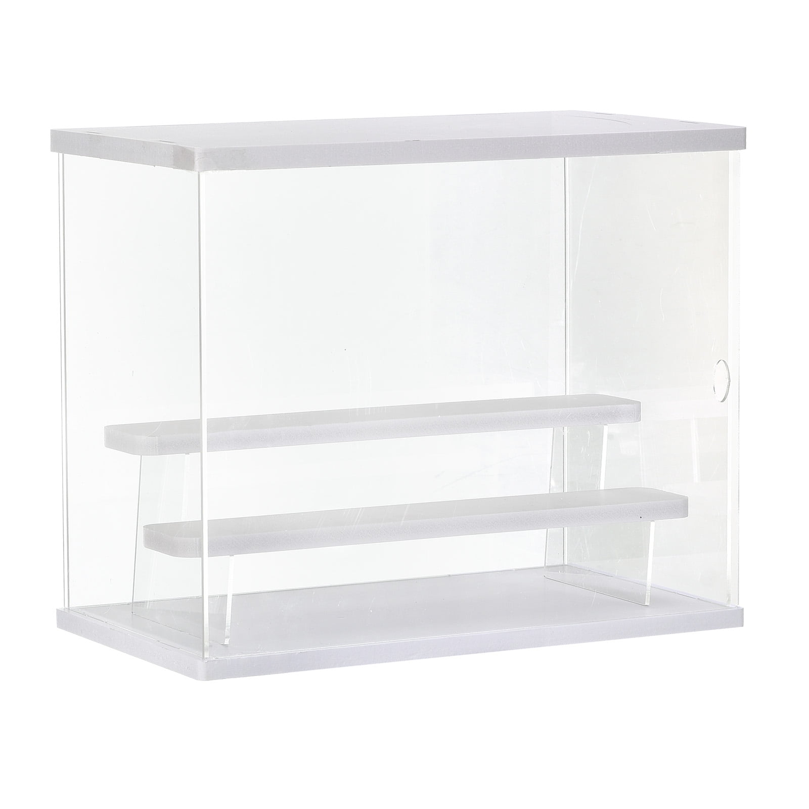 Unique Bargains Clear Acrylic Display Case with LED Light 2 Tier ...