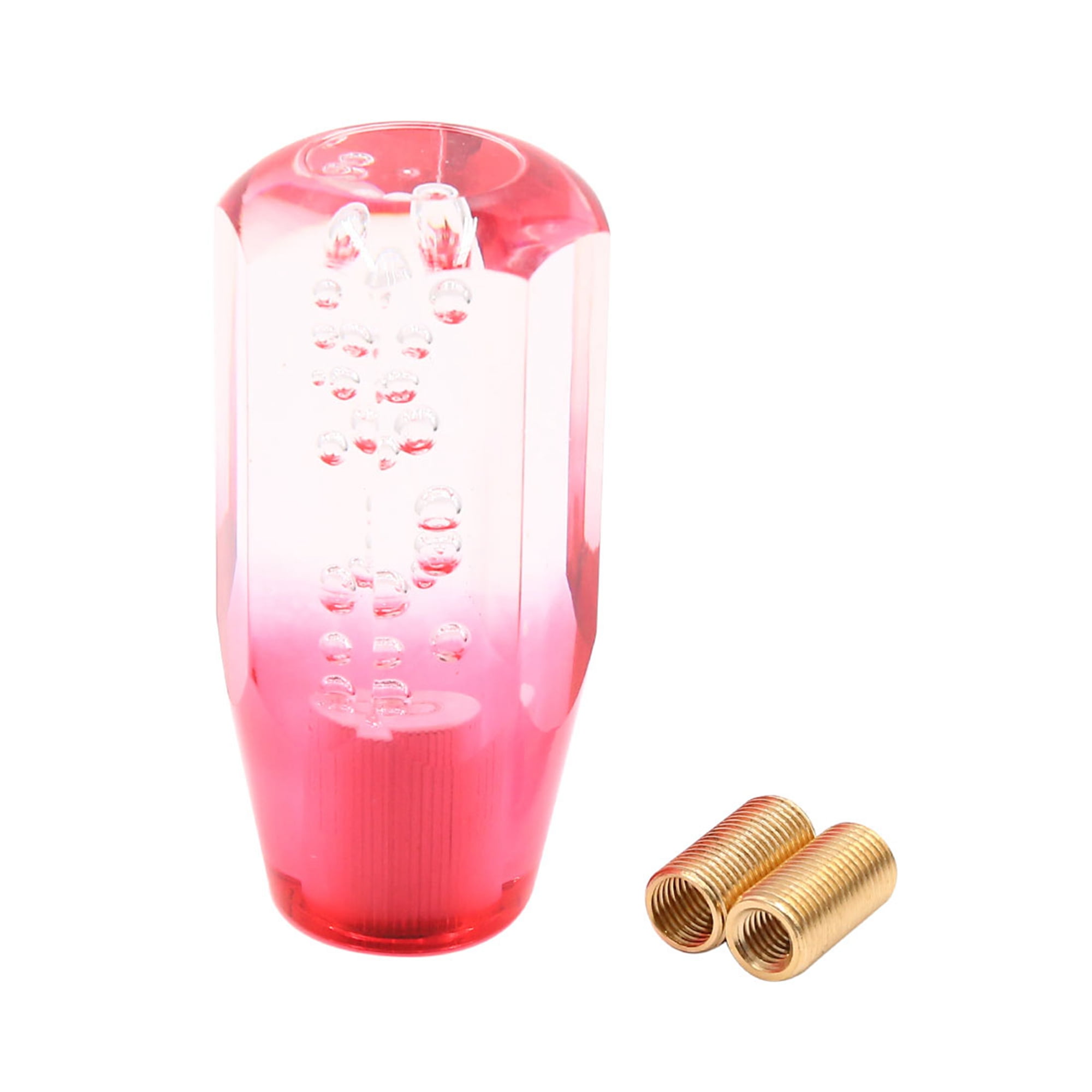 Unique Bargains Clear Pink Fuax Crystal Octangle Gear Shift Knob ...