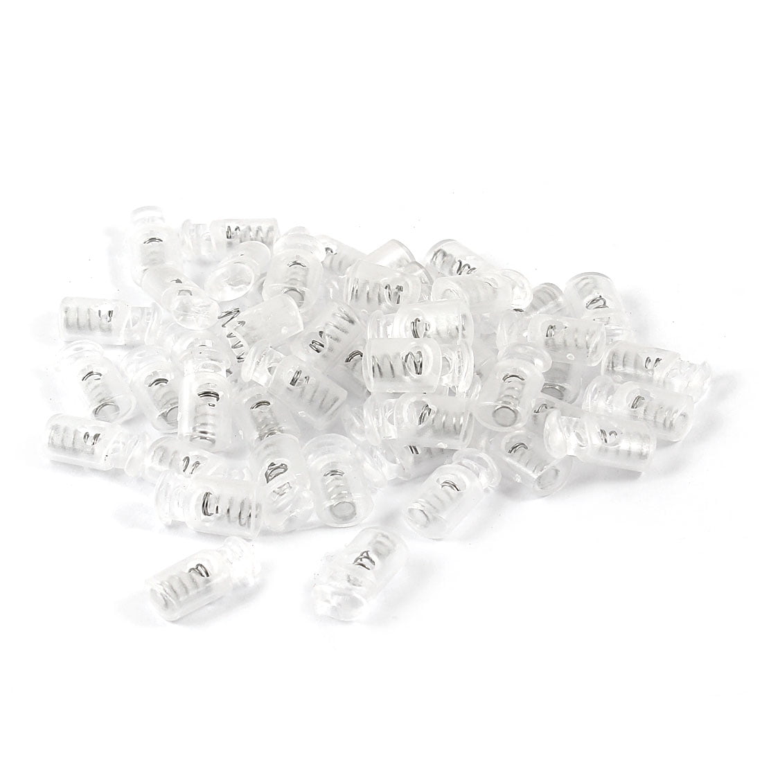 Unique Bargains Clear Plastic 4mm Dia Cylindrical Spring Clip Rope Cord ...