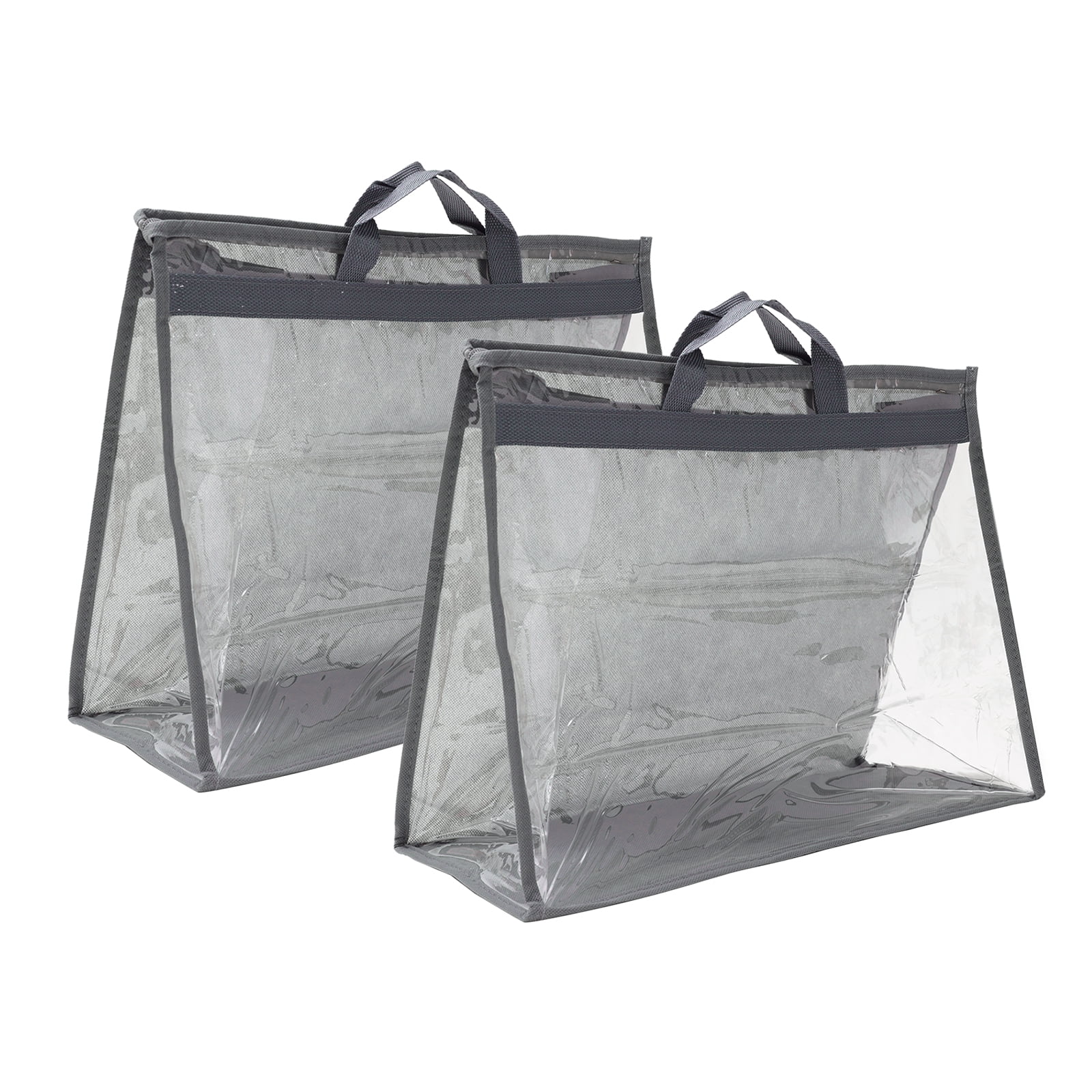 Unique Bargains Clear Purse Storage Organizer Dustproof Cover Gray L ...