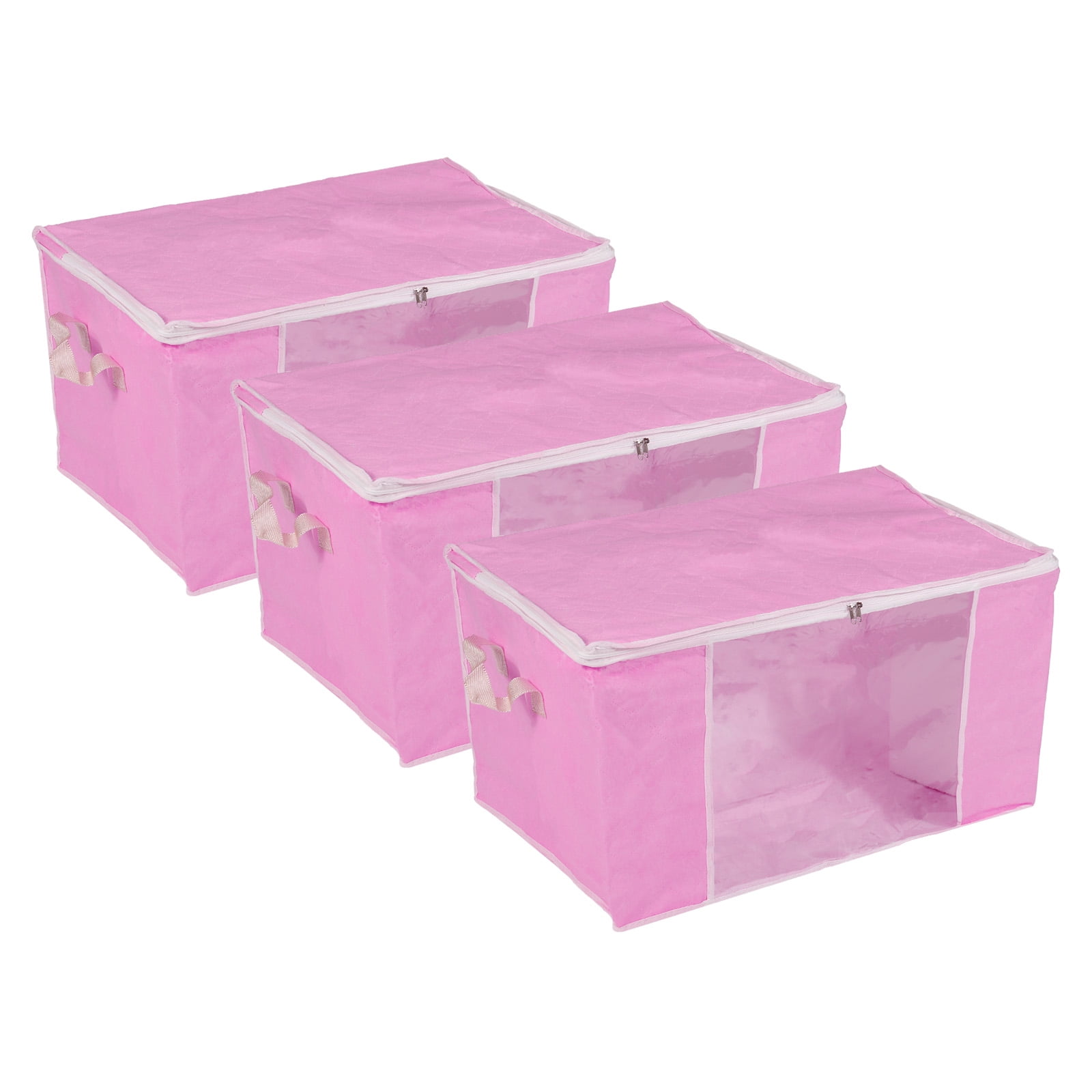 Unique Bargains Clothes Storage Bins for Bedding Closet Organizer Pink ...
