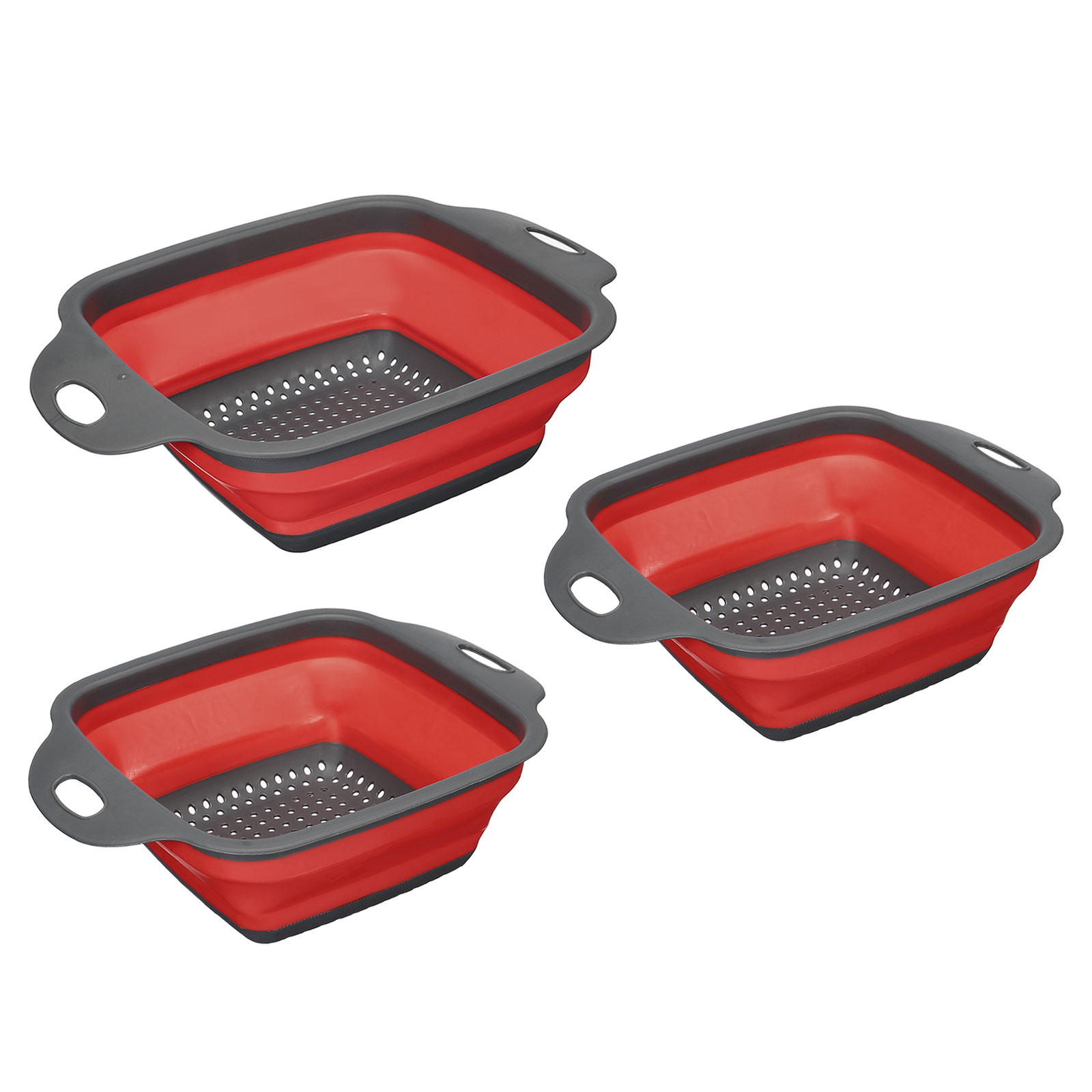 Unique Bargains Collapsible Colander Set Silicone Foldable Food ...