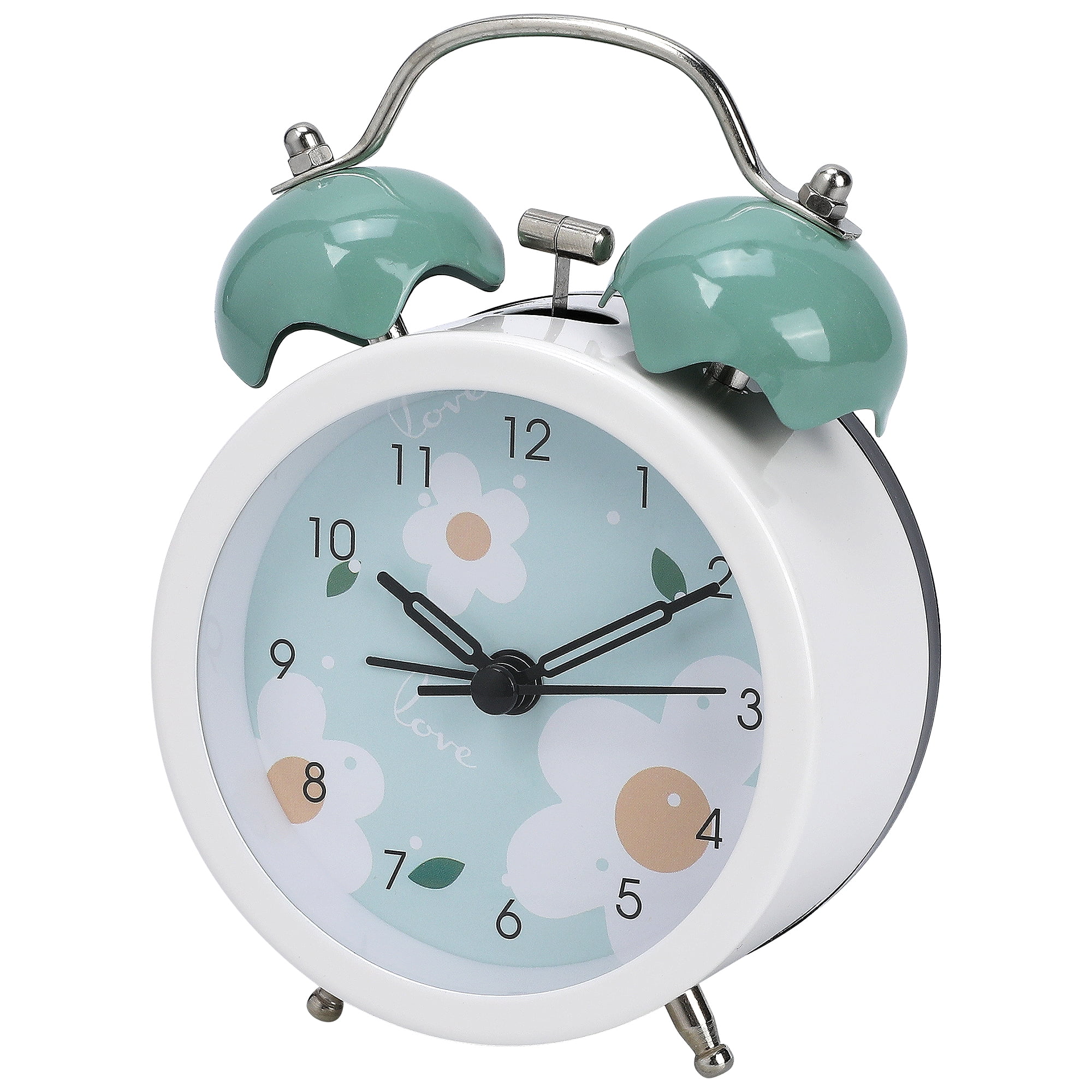 Unique Bargains Compact Size Silent Mechanical Alarm Clock Blue 3.3"L x ...