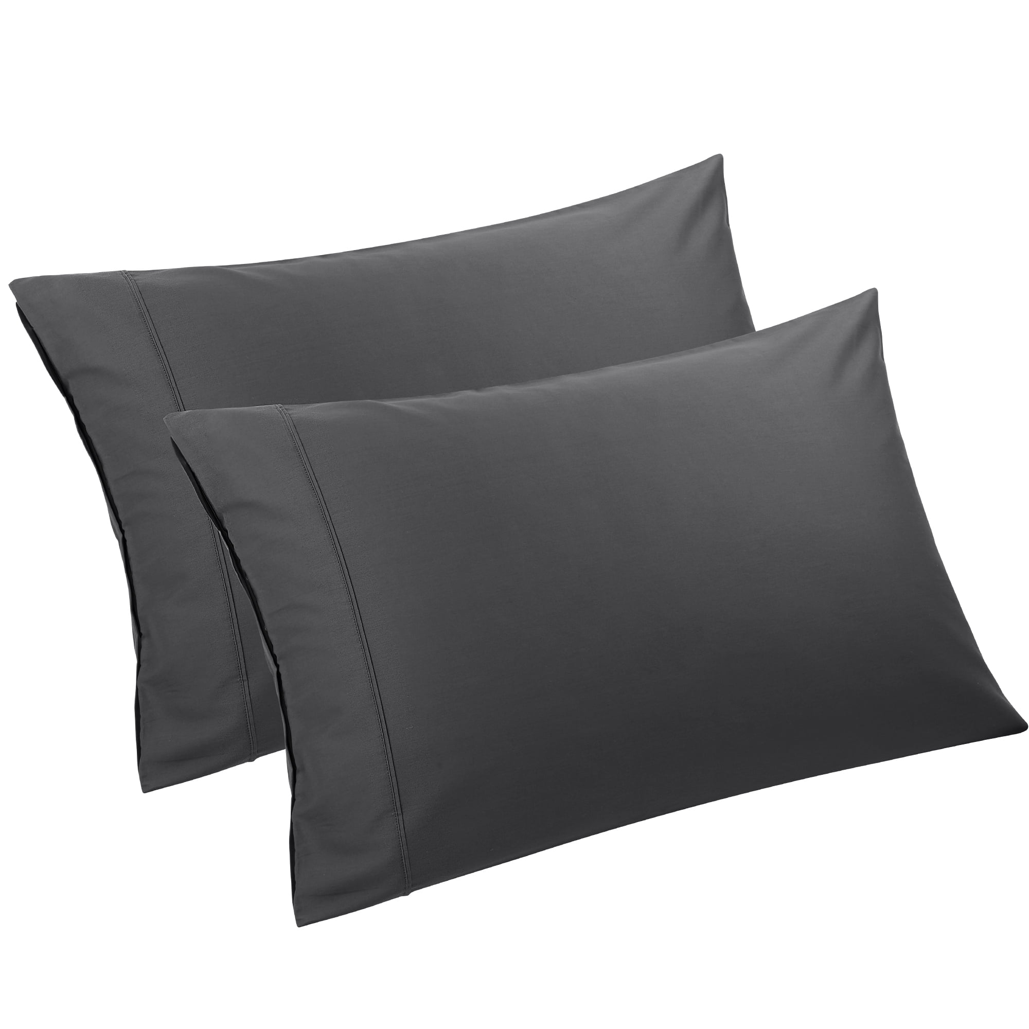 Unique Bargains Cotton Zipper Pillowcase Set of 2 Dark Gray King ...