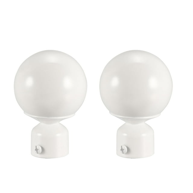 Unique Bargains Curtain Rod Finials Iron Ball Cap End for 28mm Drapery ...