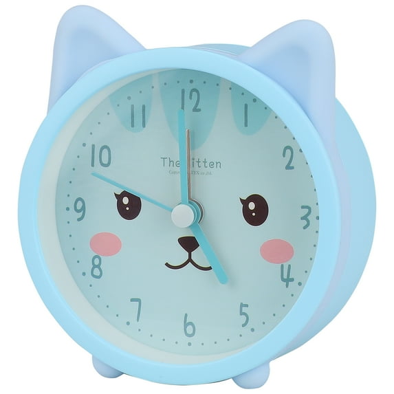 Unique Bargains Cute Kitten Design Mechanical Alarm Clock Blue 3.8"L x ...