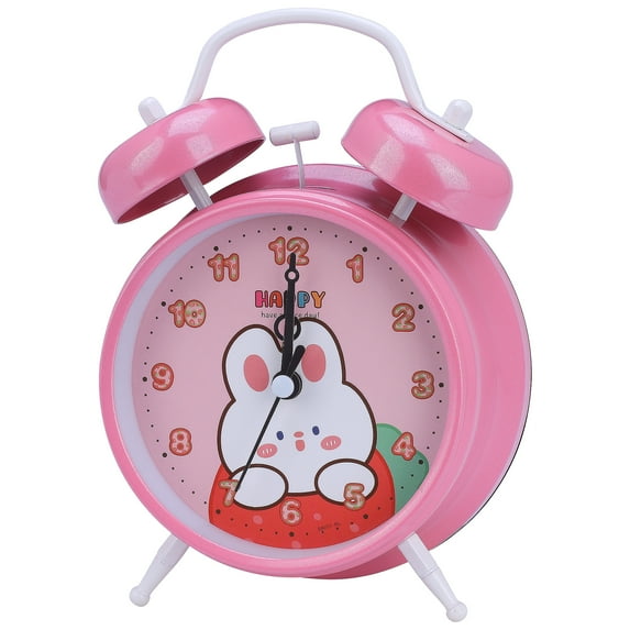 Unique Bargains Cute Rabbit Pattern Alarm Clock Pink - Strawberry 4.6"L ...