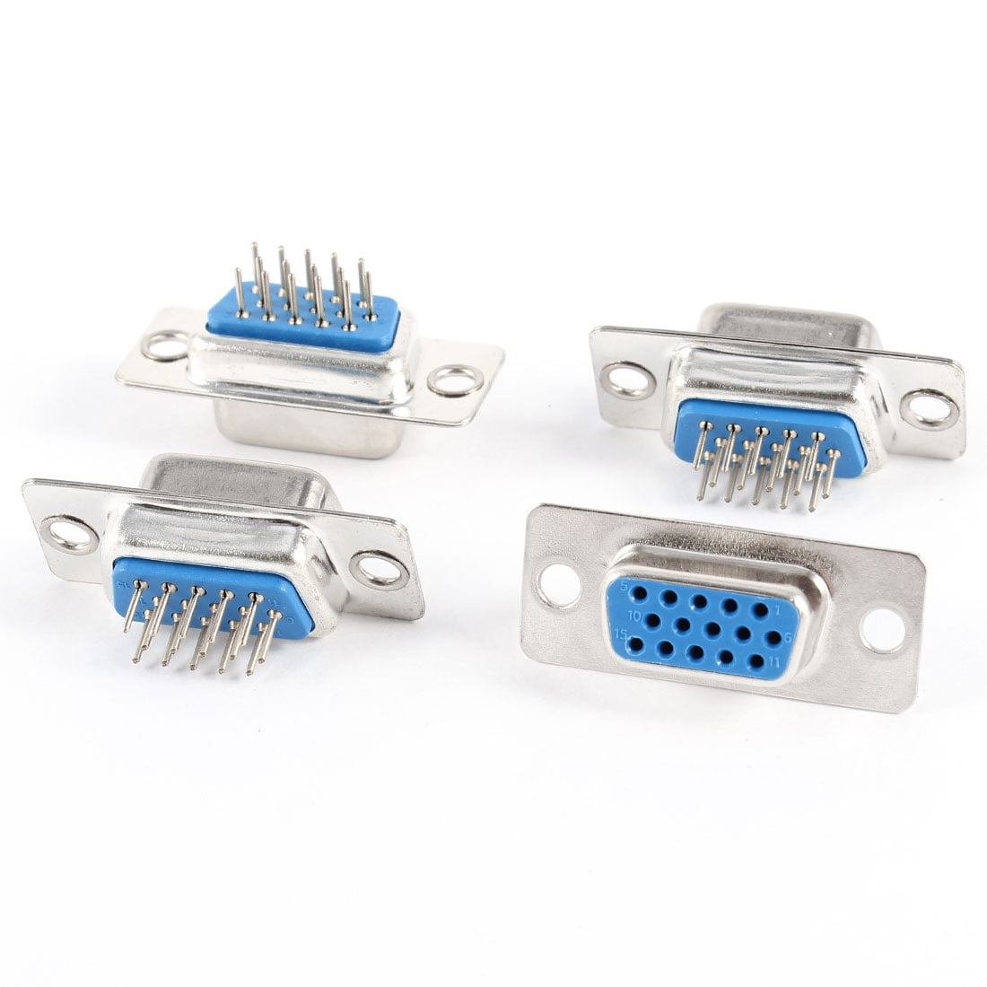 Unique Bargains DB15 15 Pin Straight 180 Degree Female Plug D-sub PCB ...