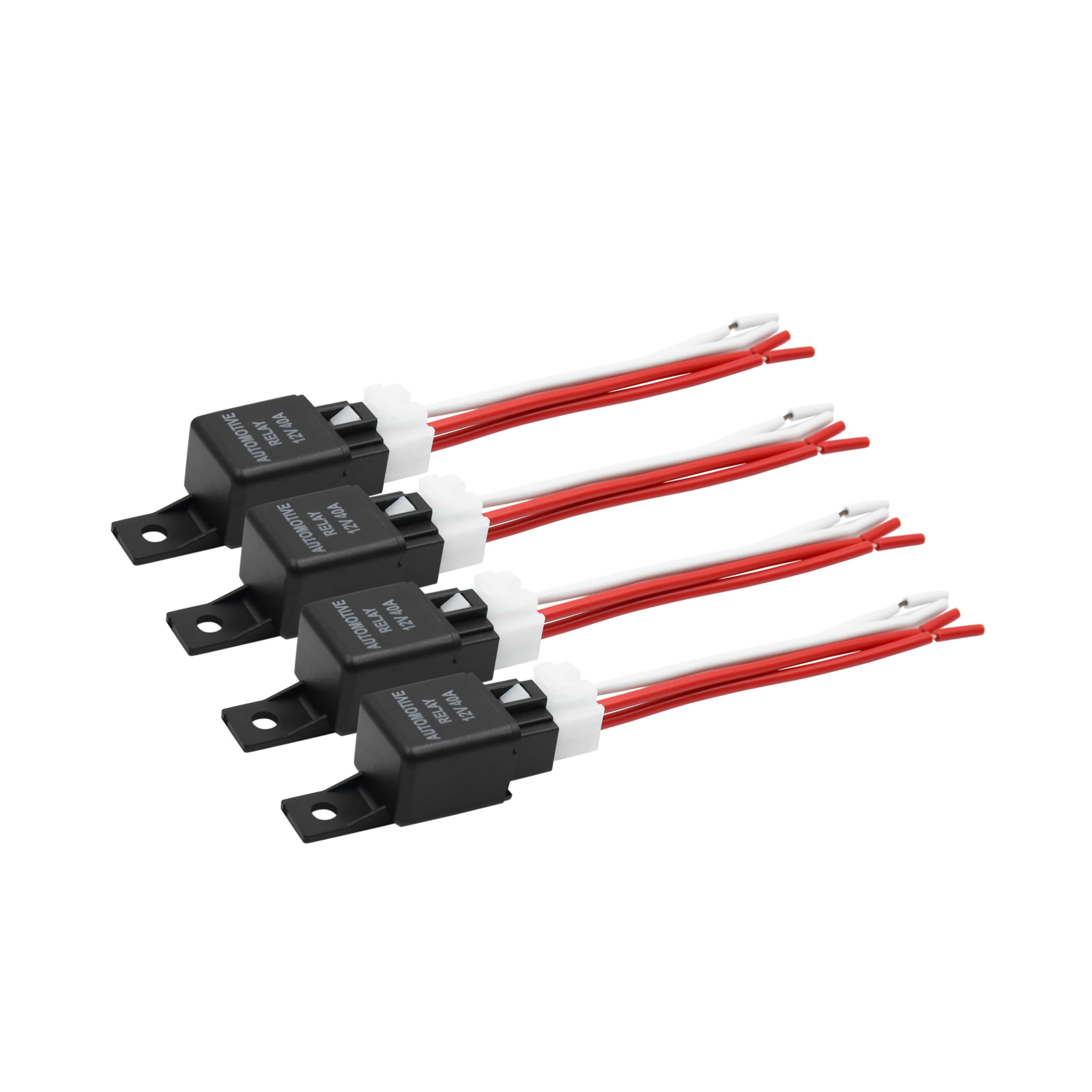 Unique Bargains DC 12V 40A SPST 4 Pin Car Relay with 4 Wires Harness ...
